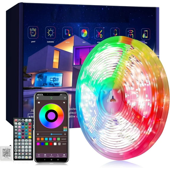 Lights for 50 ft, Color Changing Strip Lights with App & Remote Control ...