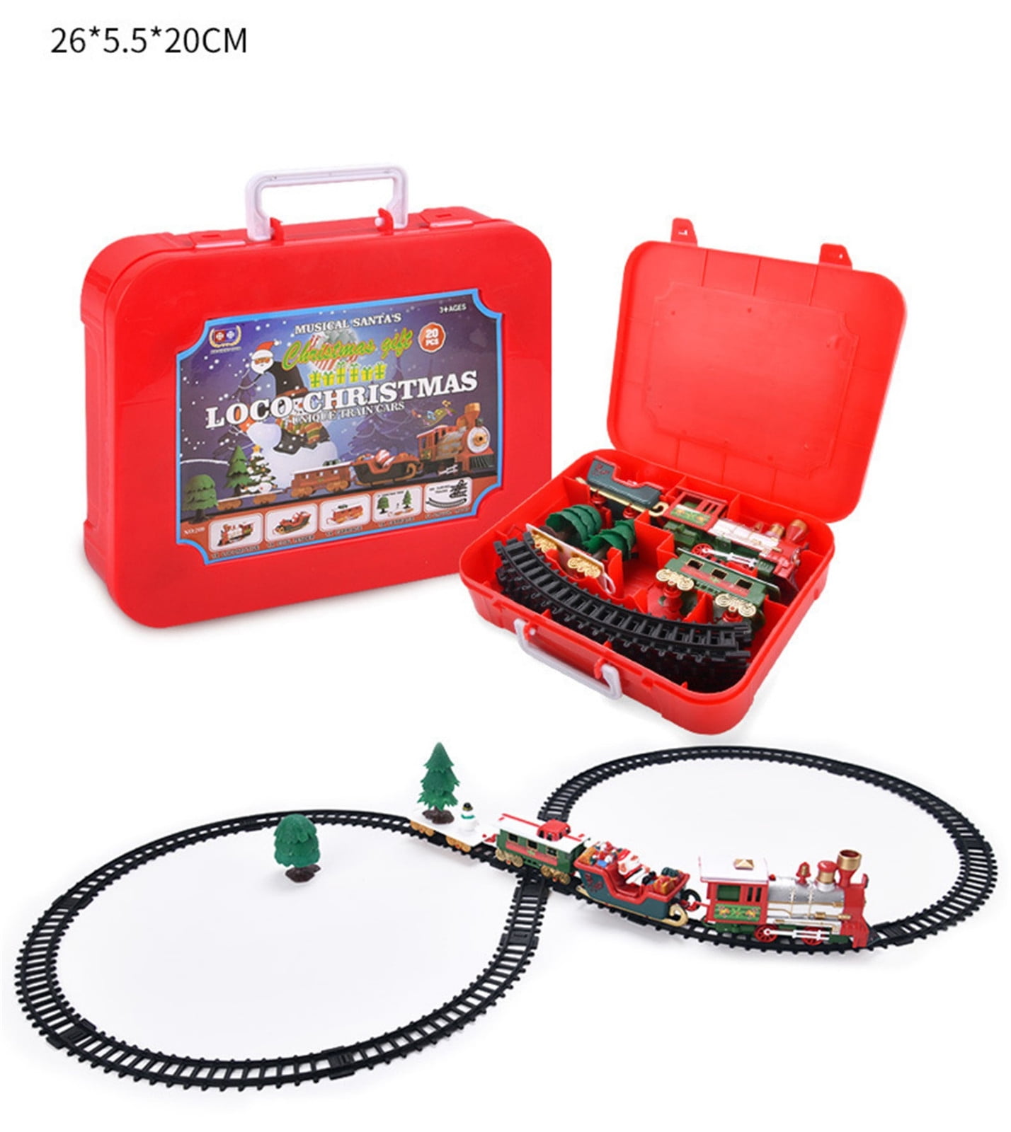 as shown Lights And Sounds Christmas Train Set Railway Tracks Toys ...