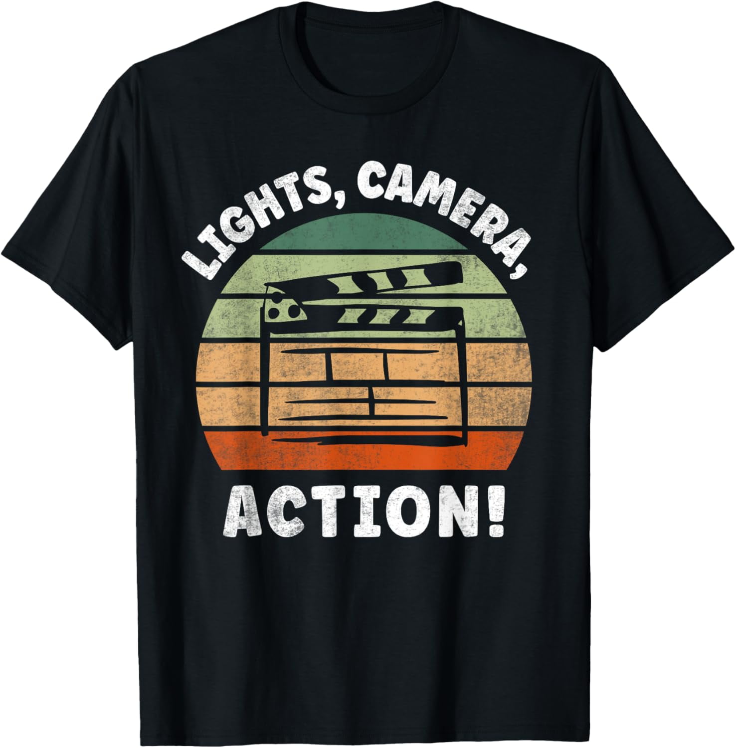 Lights Camera Action Movie Director Movie Clapper Board T-Shirt - Walmart.com