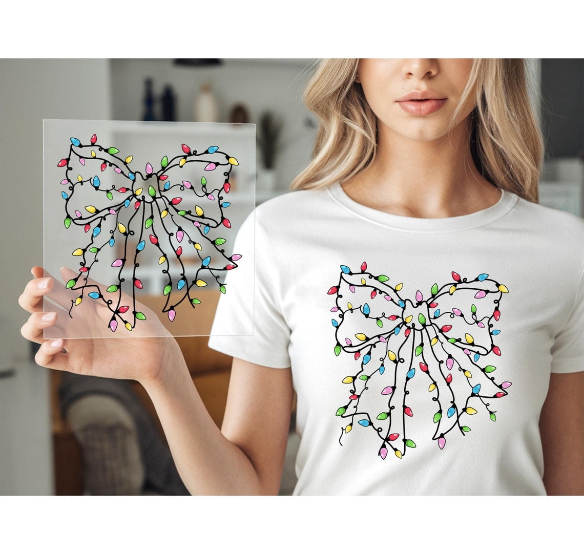 Lights Coquette Bow DTF Transfer, Bow Lights Dtf Transfer, Light Bow ...