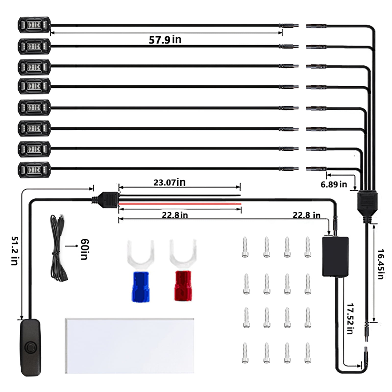 Lights,Ip68 Waterproof With Function Led Wide 150° Suv Atv Utv With App ...