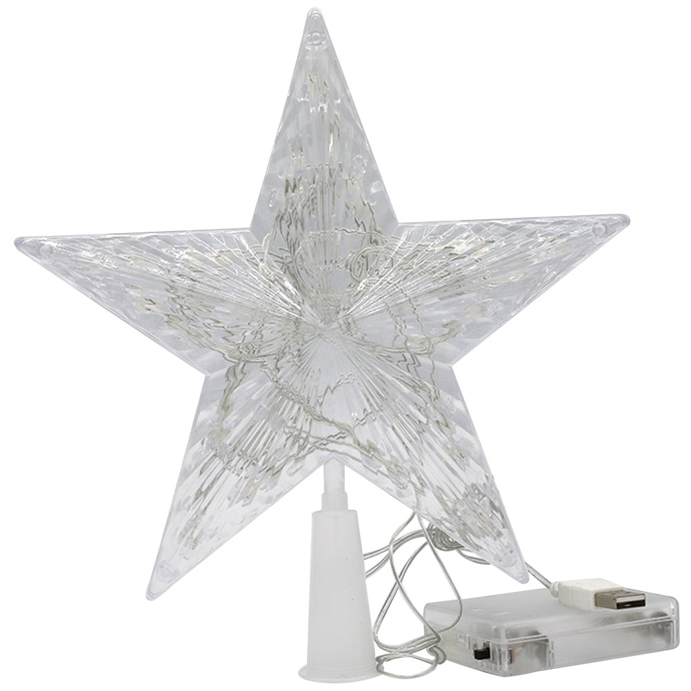 Lights Star Tree Top Battery Operated Topper Festive Decoration ...