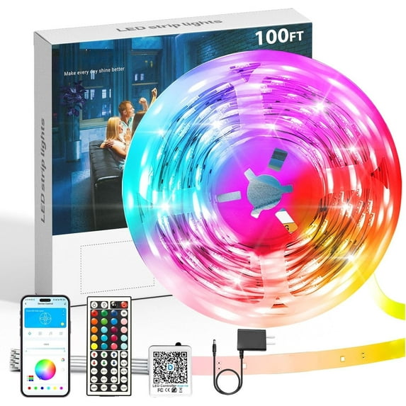 Lights for 100 ft, Strip Lights, Light Strips with Remote and App ...