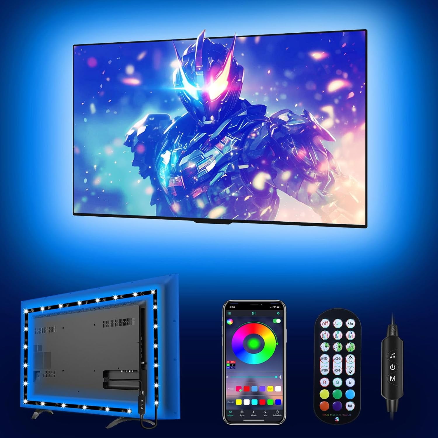 Lights for TV Backlight, 13.1ft Light Strip for 40-65 Inch Behind ...