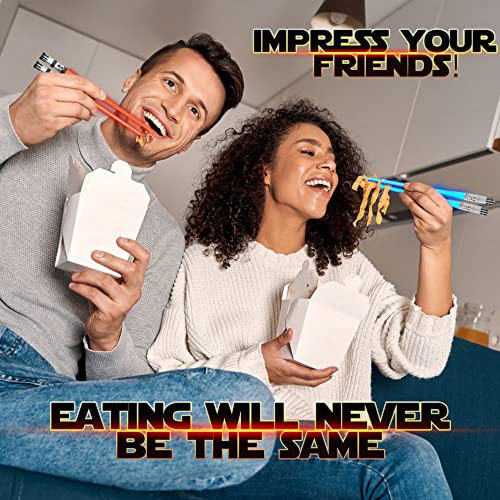 Lightsaber Chopsticks Light Up LED Reusable 8 Color Modes 4 PAIRS FREE ...