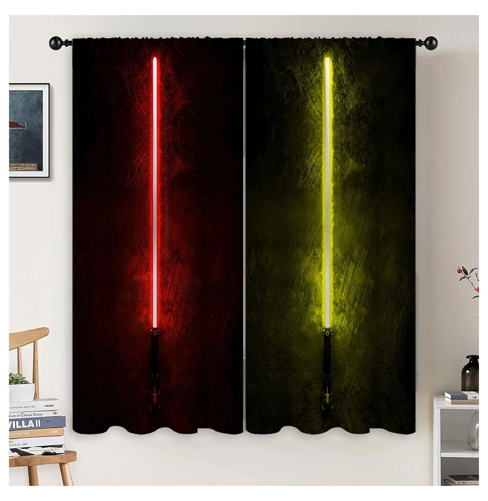 Lightsaber Kids Bedroom Theme Decor Rod Pocket Curtain,Modern Home ...