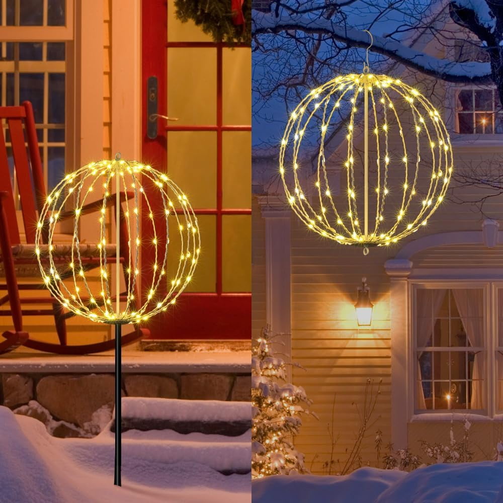 Lightshare 16IN 128LED Light Ball Yard Decoration Pathway Lights Sphere ...