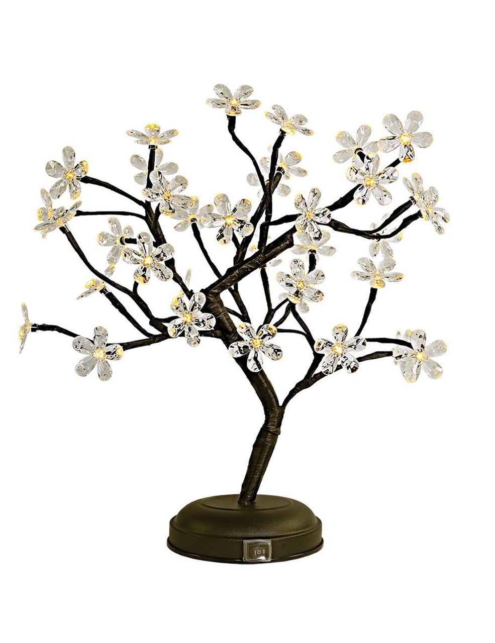 Lightshare 18-inch Crystal Flower LED Bonsai Tree, Warm White, 36 LED ...