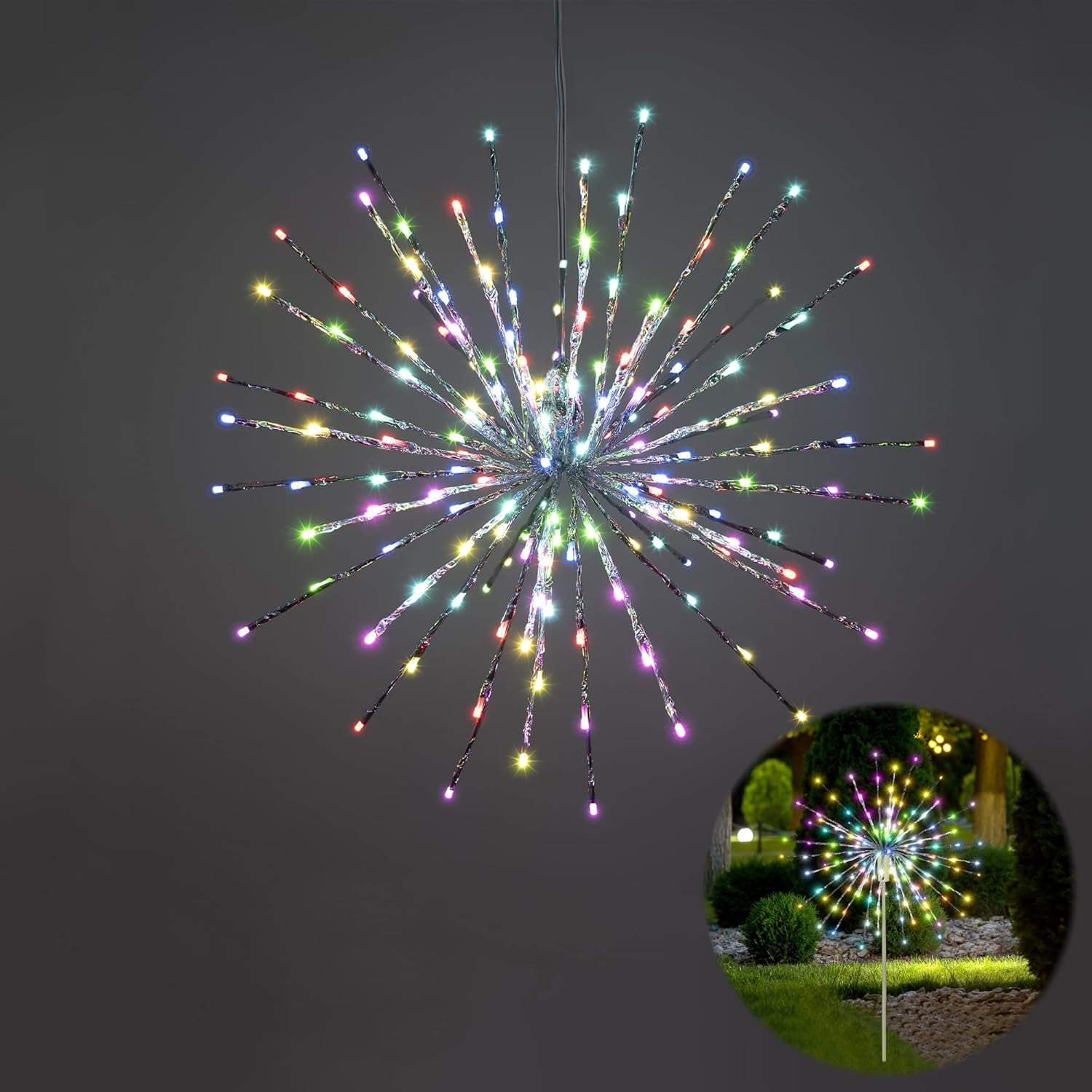 Lightshare 24" Starburst Light Lighted Ball 160 LED Firework Lights ...