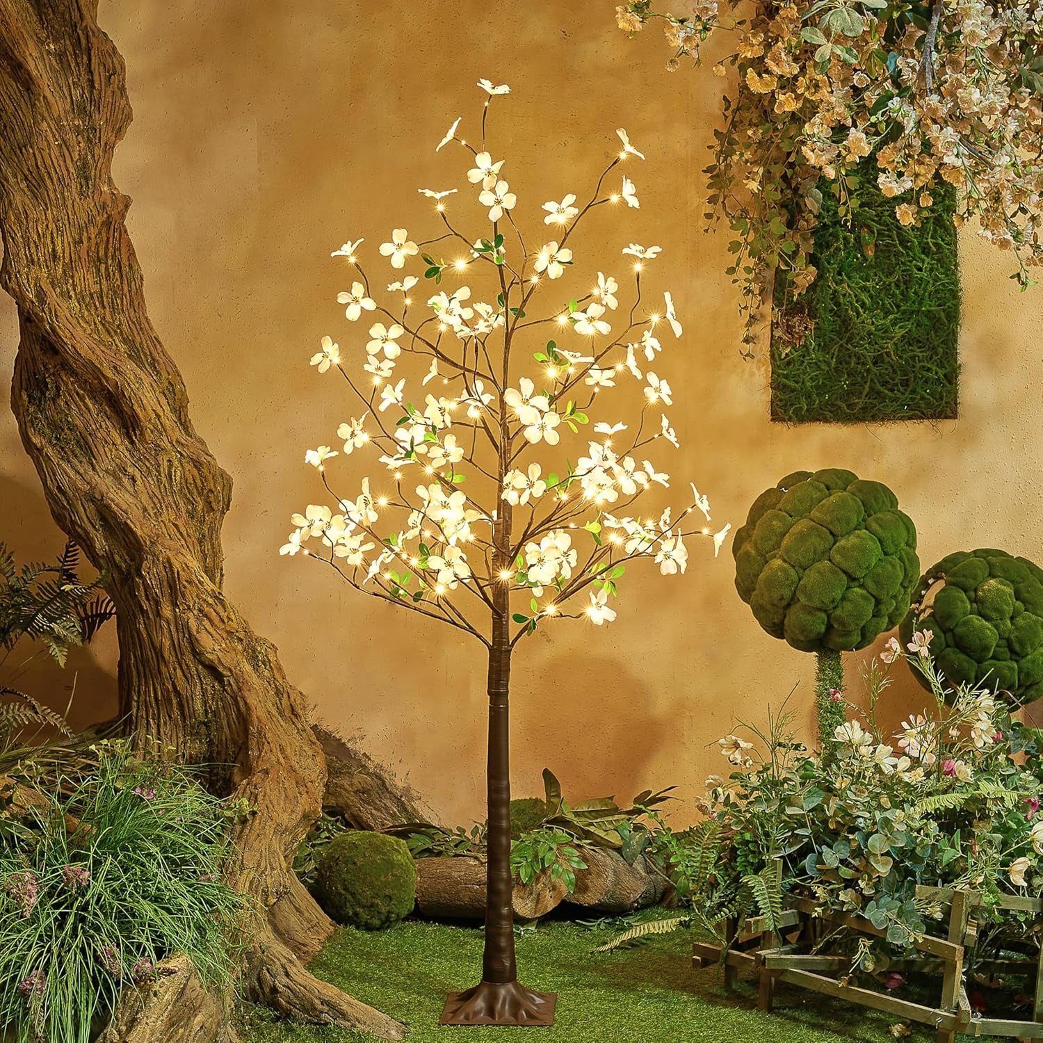 Lightshare 6.5FT LED Lighted Cherry Blossom Tree, 208 LED Warm White to ...