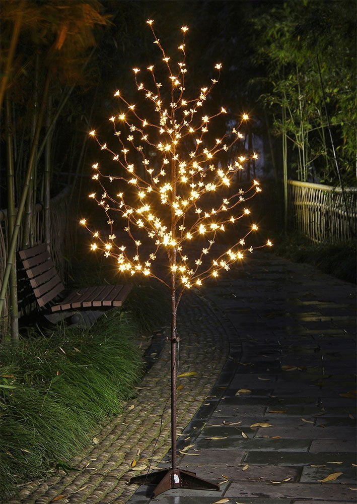 Lightshare 6ft Cherry Blossom Tree, 208 LED Flower Lights, Warm White ...