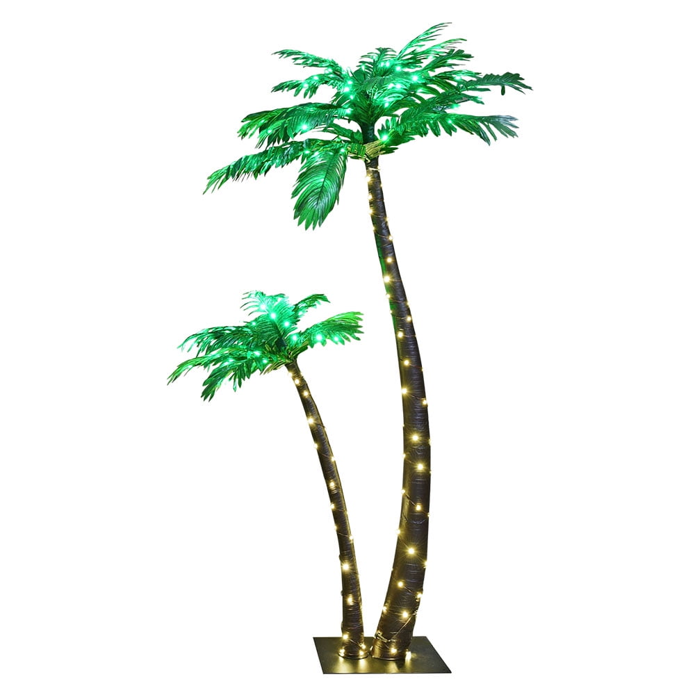 Lightshare 4FT&6FT LED Pre-lit Indoor/Outdoor Artificial Lighted Palm ...