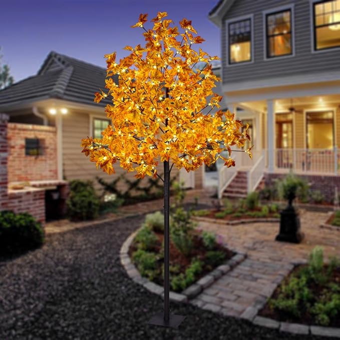 Lightshare Maple Tree 8 ft. - 264 LED Warm White Lights, Natural ...