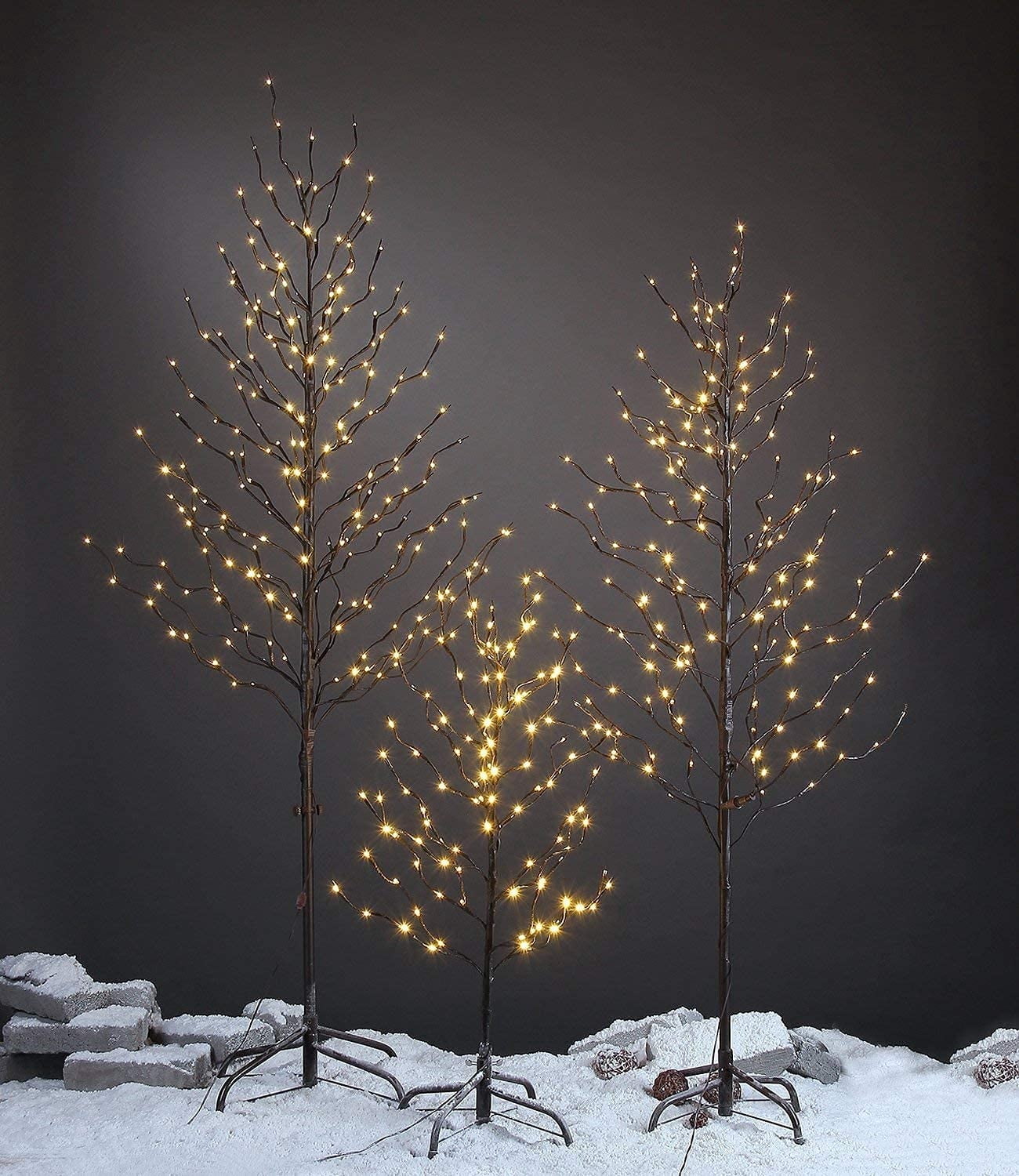 Lightshare Set of 3 Star Light Trees Christmas Decorations, Including 3 ...