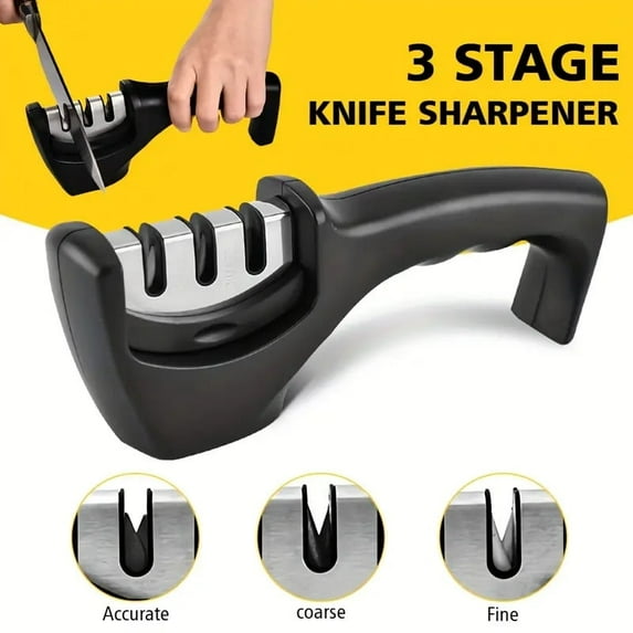 Lightsmax 3-Stage Diamond Sharpening Tool, V-Shape Knife Sharpener with ...