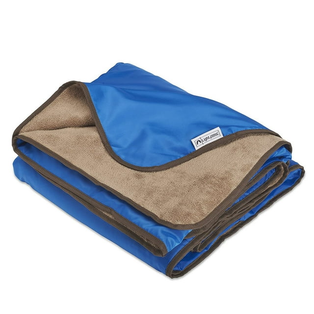 Lightspeed XL Plush Waterproof Outdoor Stadium Blanket w/ Travel Bag ...