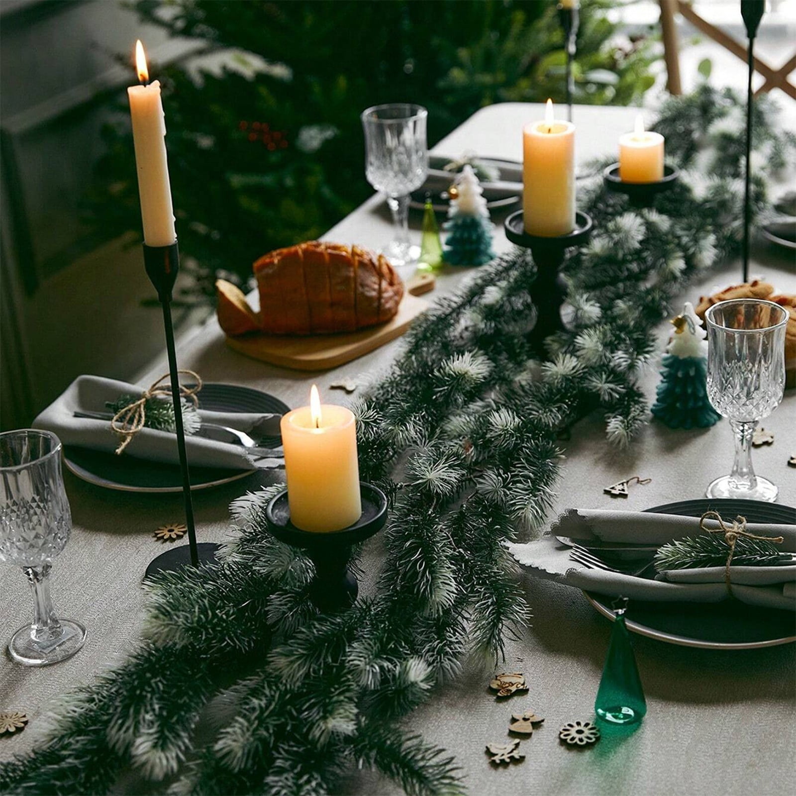 Lightup Christmas Garland Real Touch Pine Garland Artificial Green ...