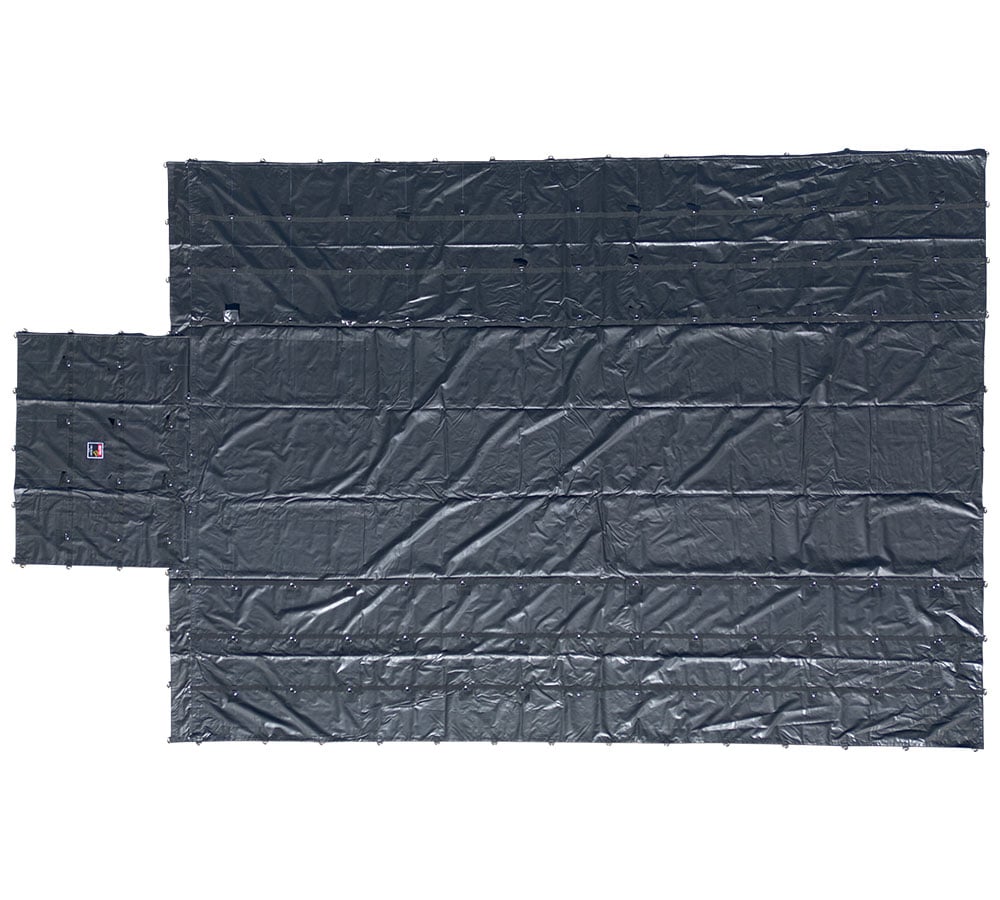 Lightweight 15 Ounce Black Lumber Tarp 24 FT x 27FT with D-Rings & 8 ...