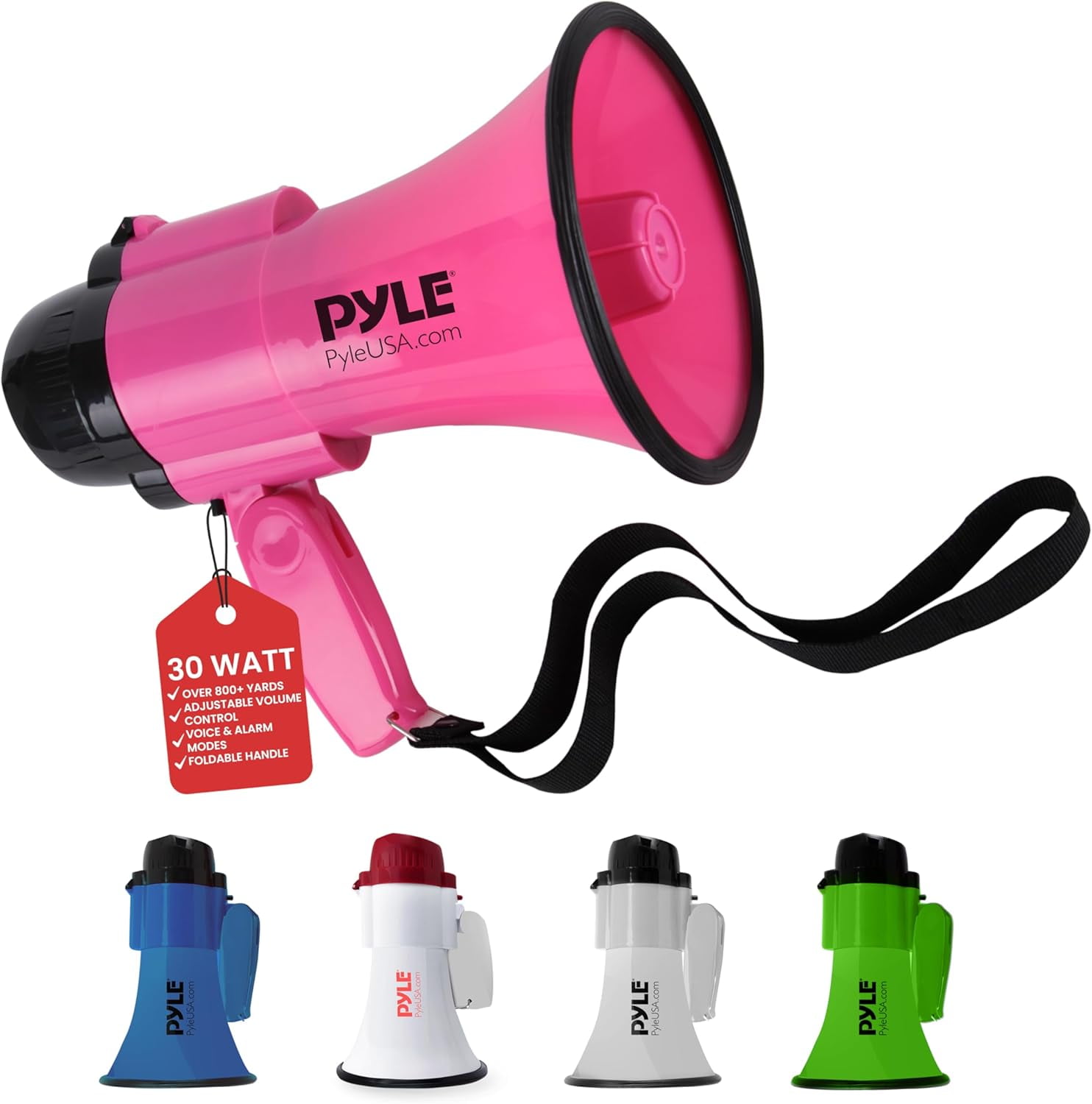 Lightweight 30-Watt Megaphone Bullhorn Speaker - Adjustable Volume ...