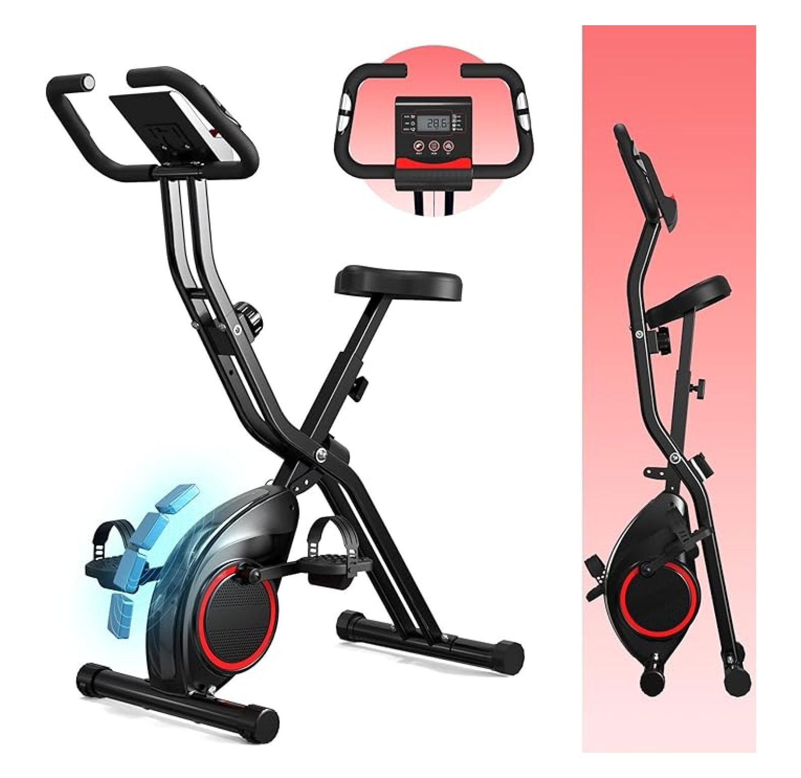 Lightweight 33LB Foldable Exercise Bike for Small Apartments ...