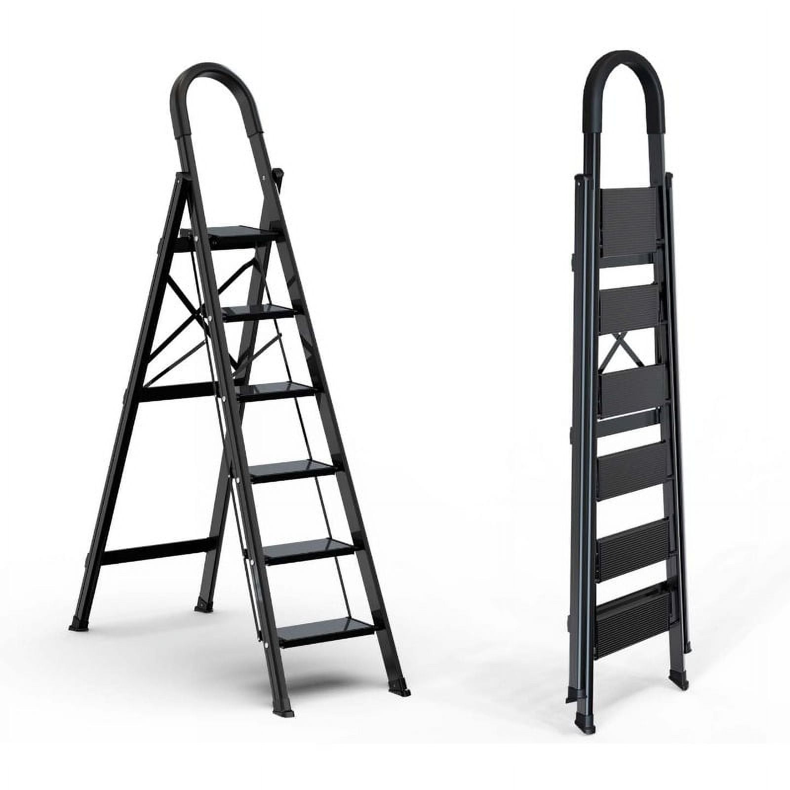 Lightweight 5 Step Ladder Folding Step Stool Stepladders with Anti-Slip ...