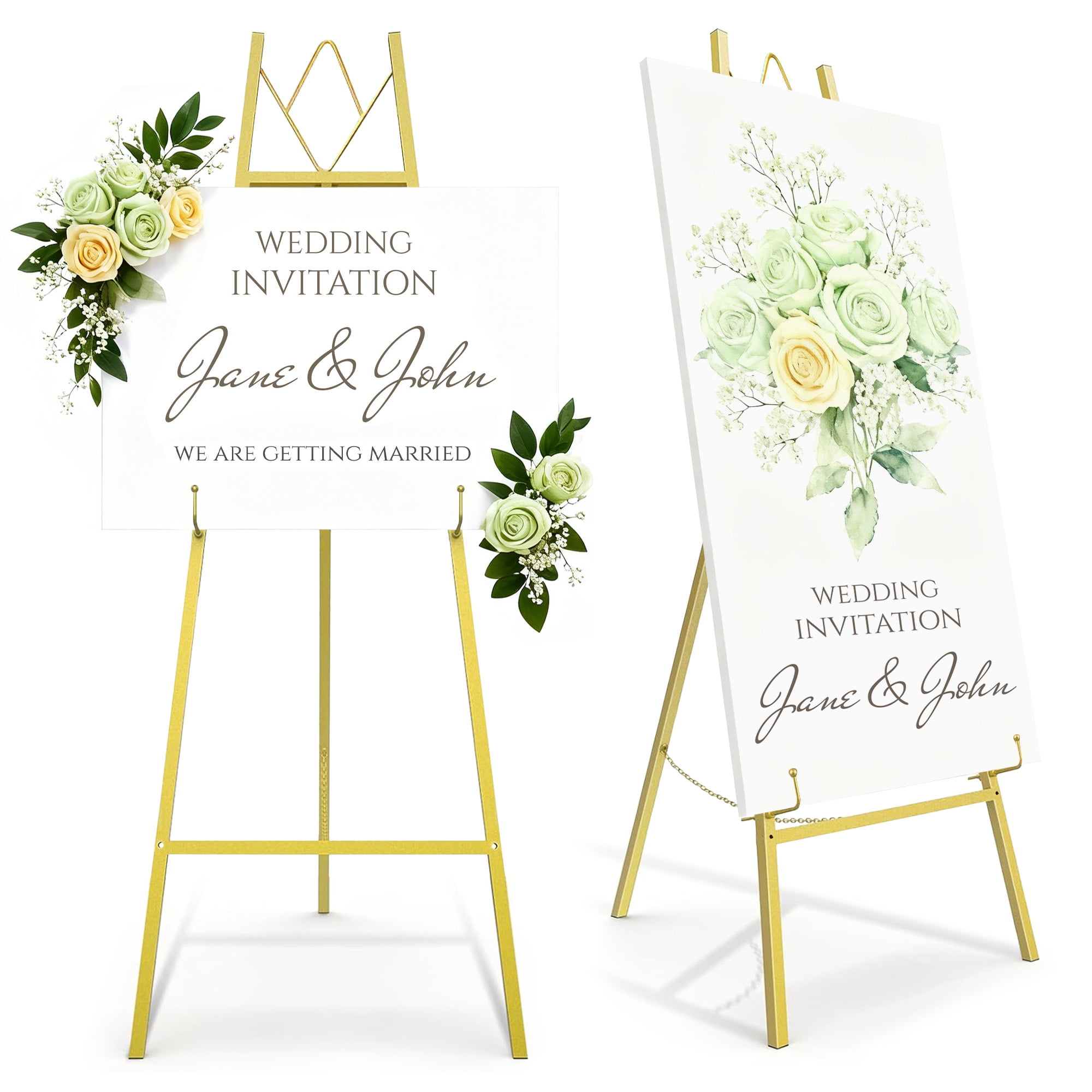 Lightweight A-Frame Wedding Sign Easel, Quick Setup Metal Display Stand ...