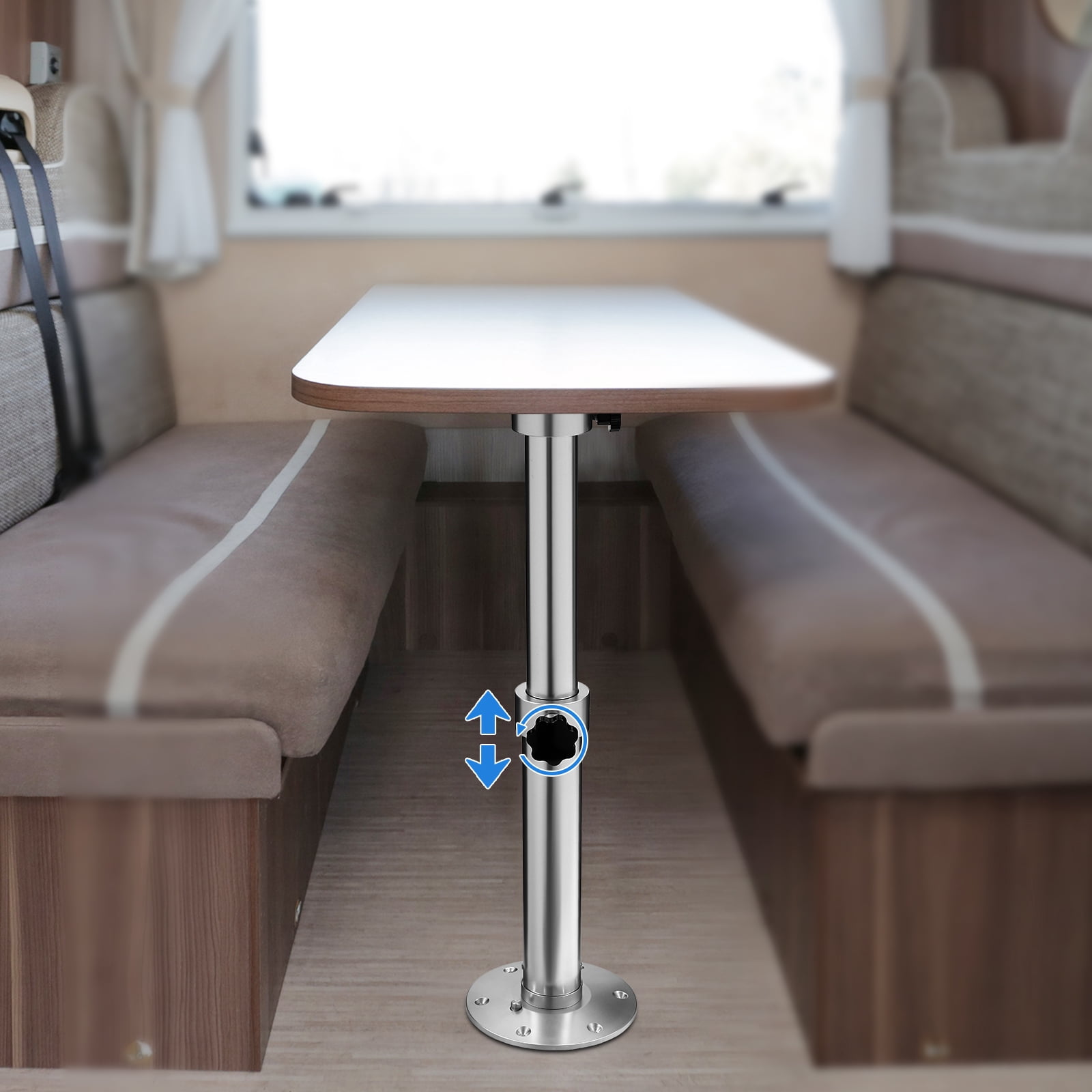 Lightweight Adjustable Table Leg, 18-27.5in Height, 4.4lbs Silver Alloy ...