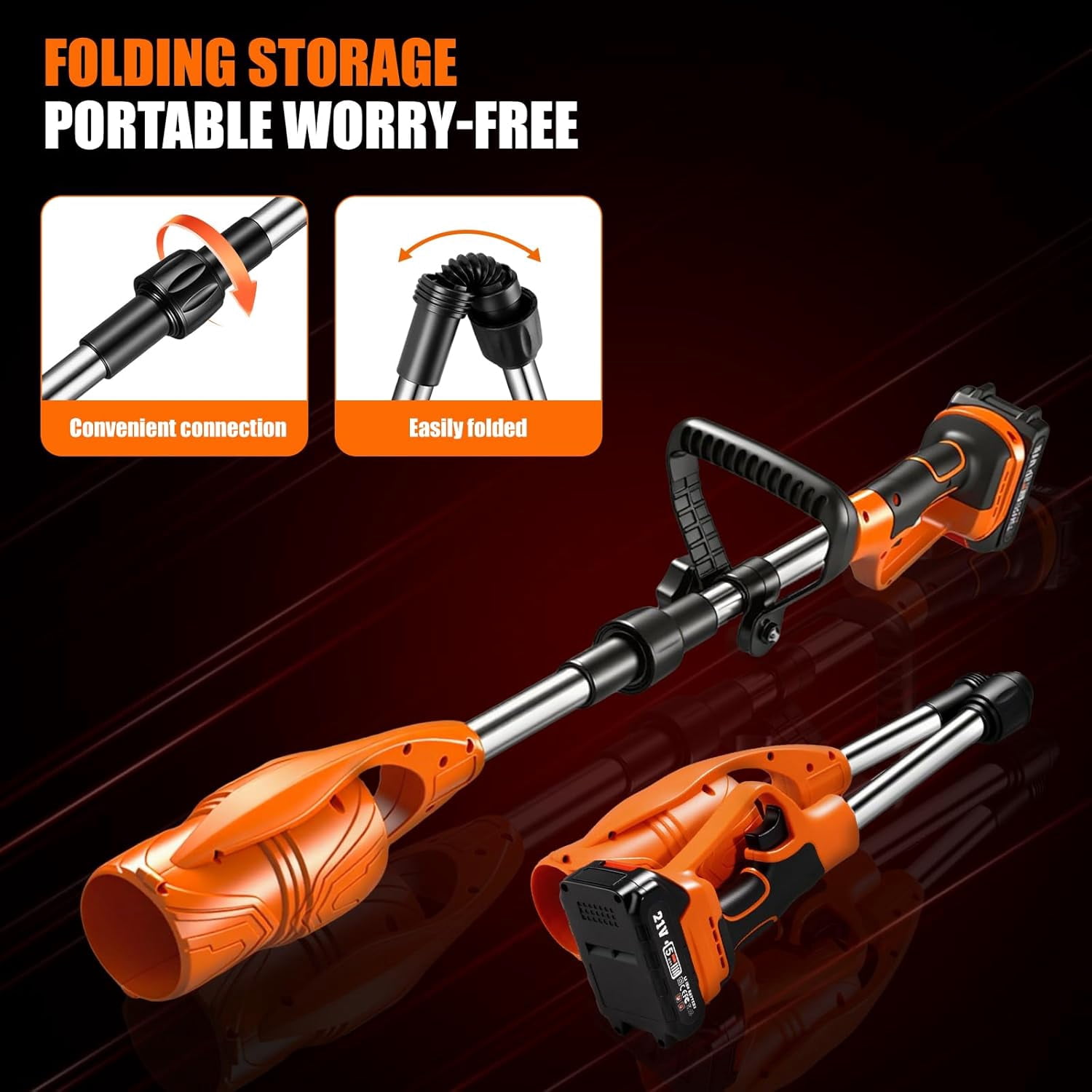 Lightweight Air Broom Leaf Blower Cordless 21V Powerful Electric Leaf ...
