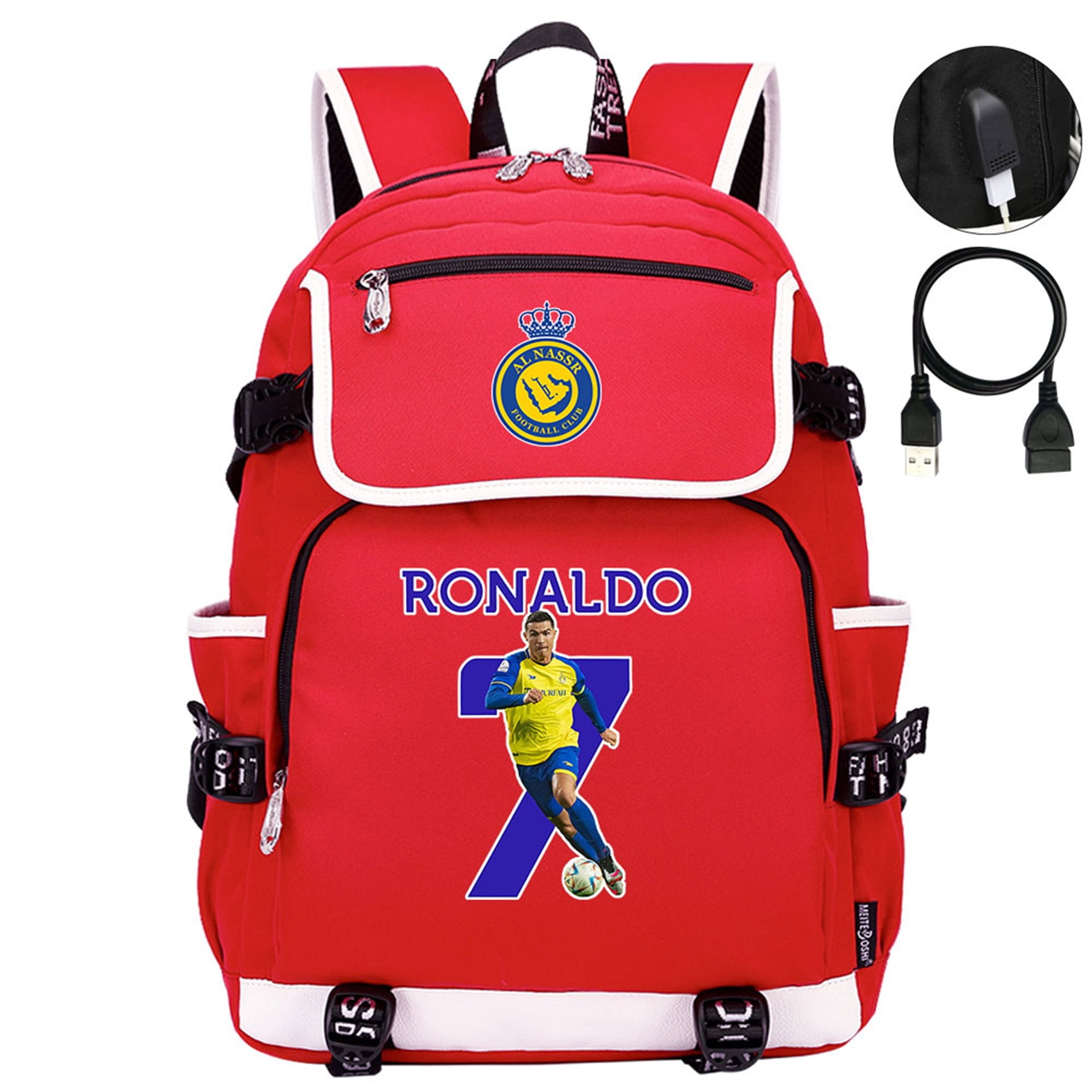 Lightweight Al-Nassr FC Cristiano Ronaldo Backpack Classic CR7 Laptop ...