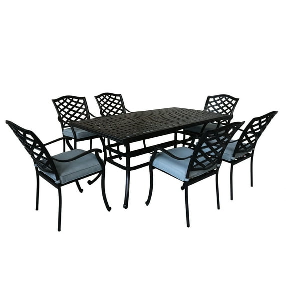 Lightweight Aluminum 7-Piece Set+Easy to Move"-"Backyard/Patio Use ...