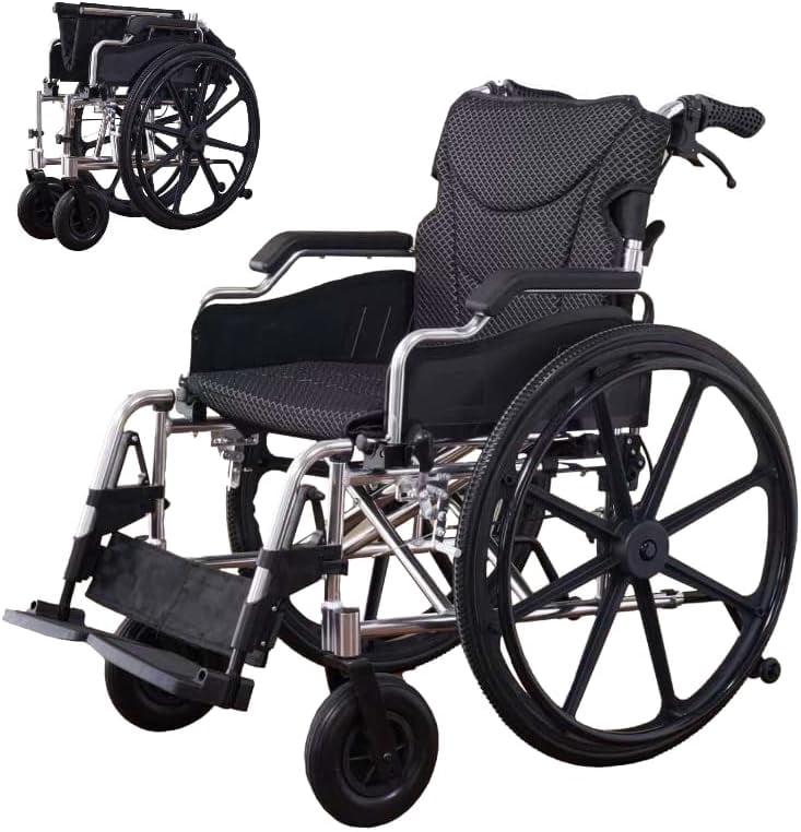 Lightweight Aluminum Alloy Transport Wheelchair for Adults - 18" Wide ...