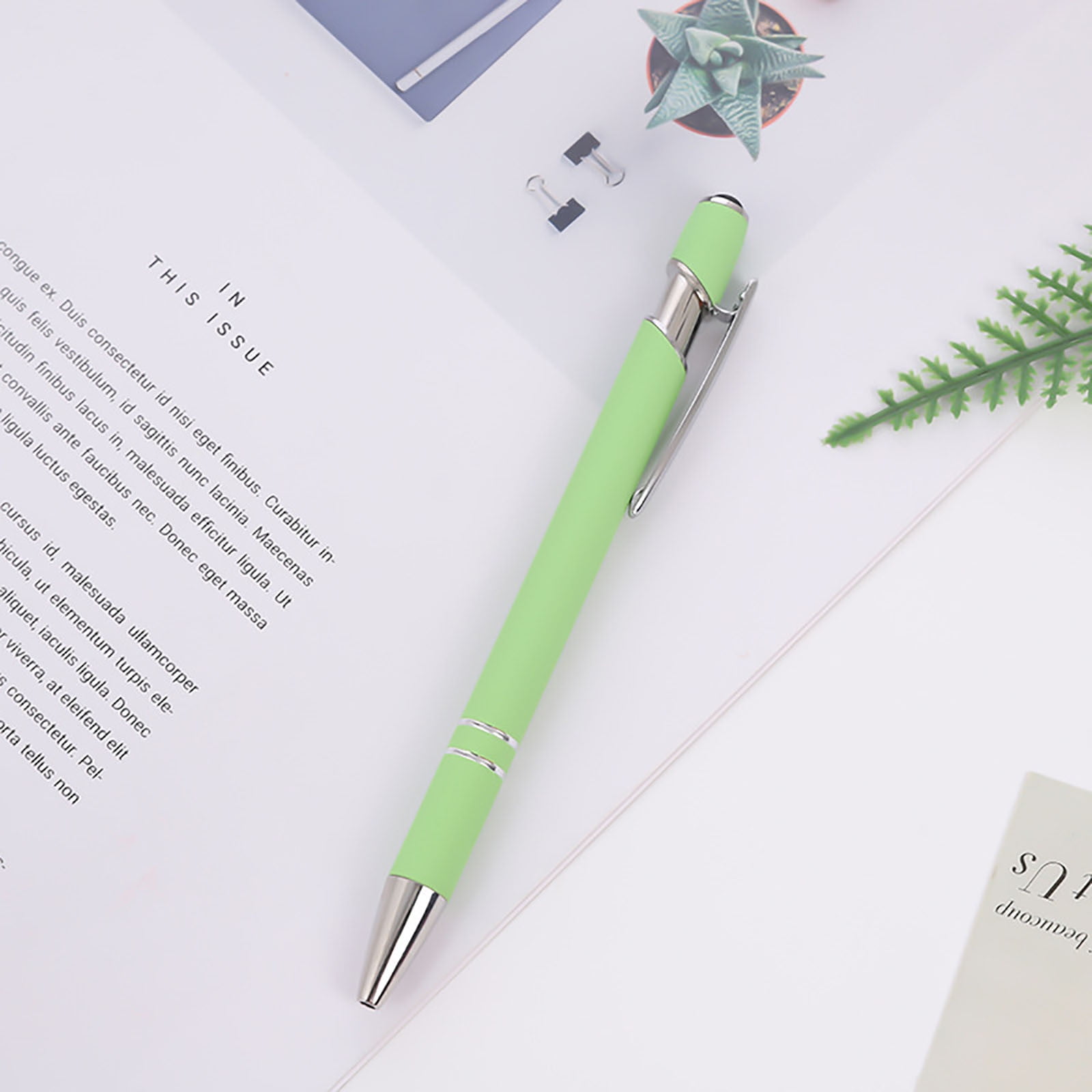 Lightweight Aluminum Rods Ballpoint Pen 5 Pcs Retractable Black Ink Pen ...
