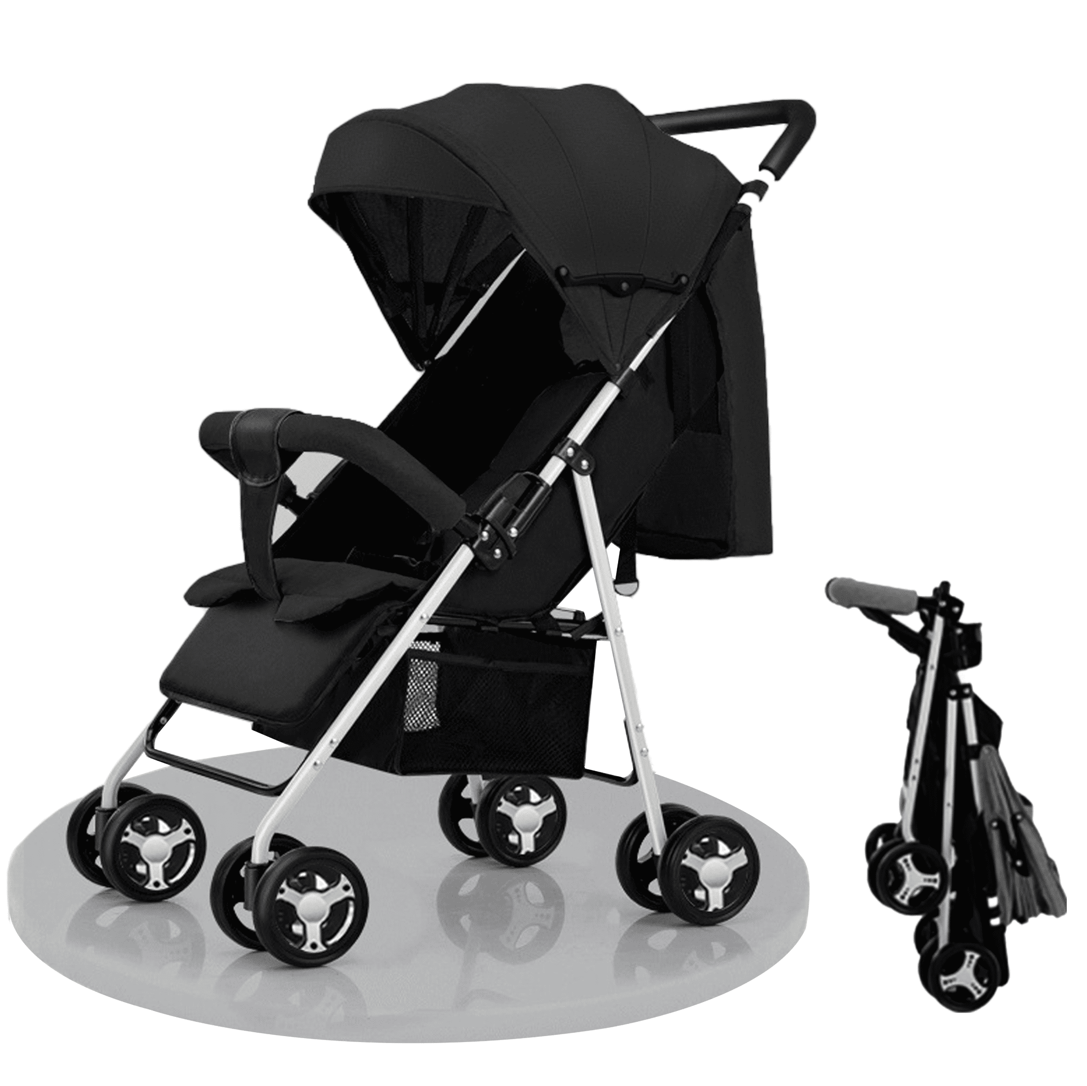 Lightweight Baby Stroller, Portable Infant Pushchair, Newborn Pram with ...