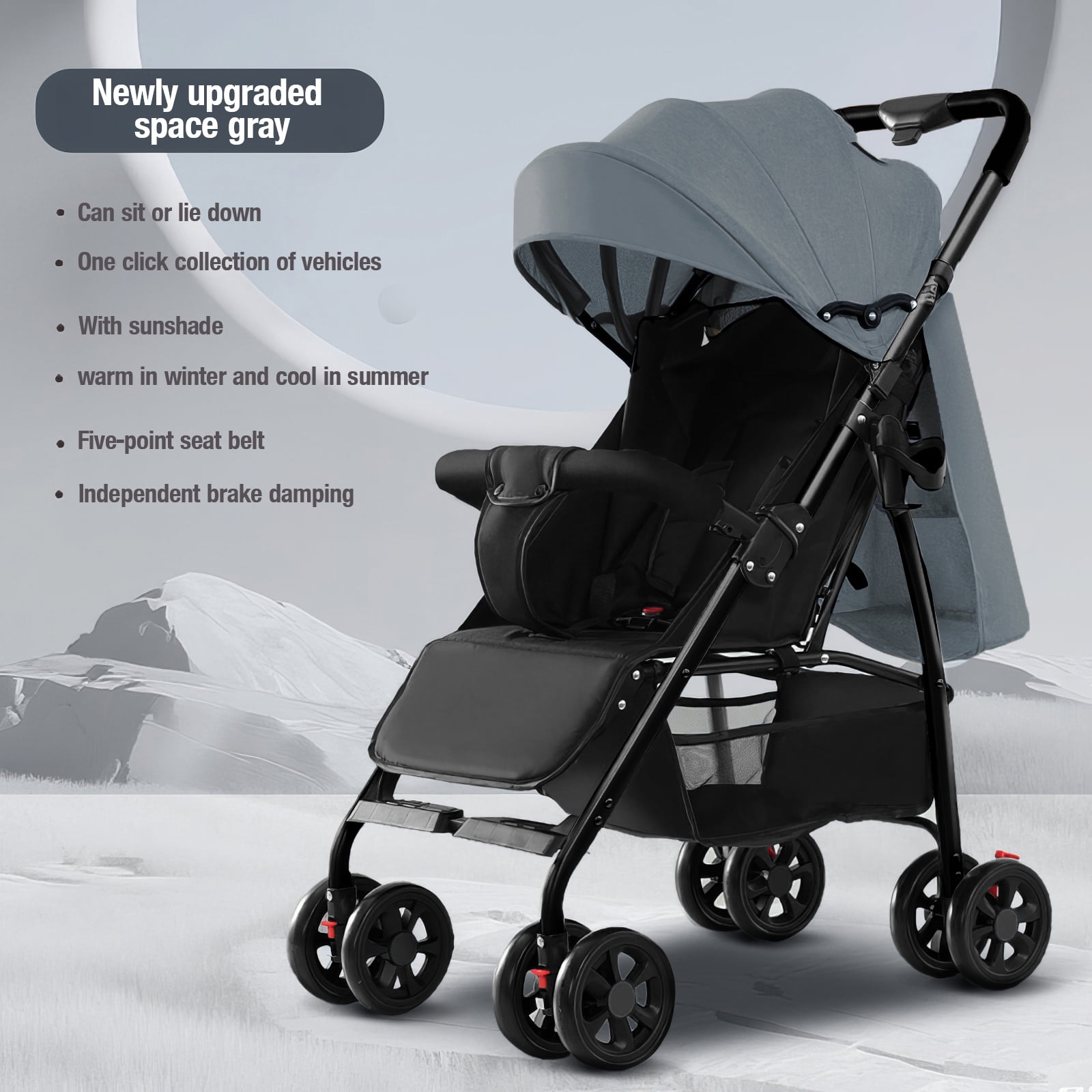 Lightweight Baby Stroller Portable Travel Stroller Infant Carriage ...