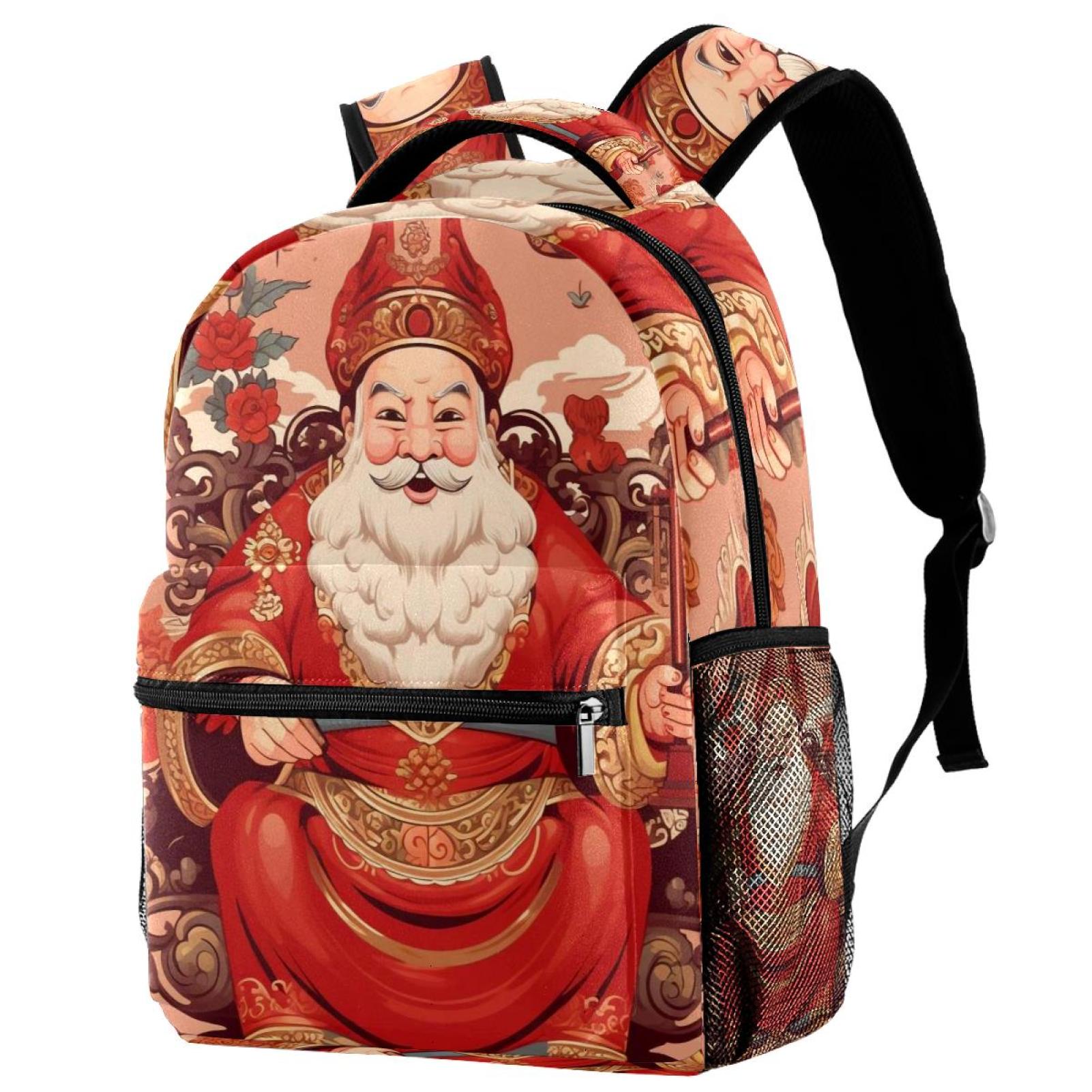 Lightweight Backpack Chinese God of Wealth School Bag Travel Laptop ...