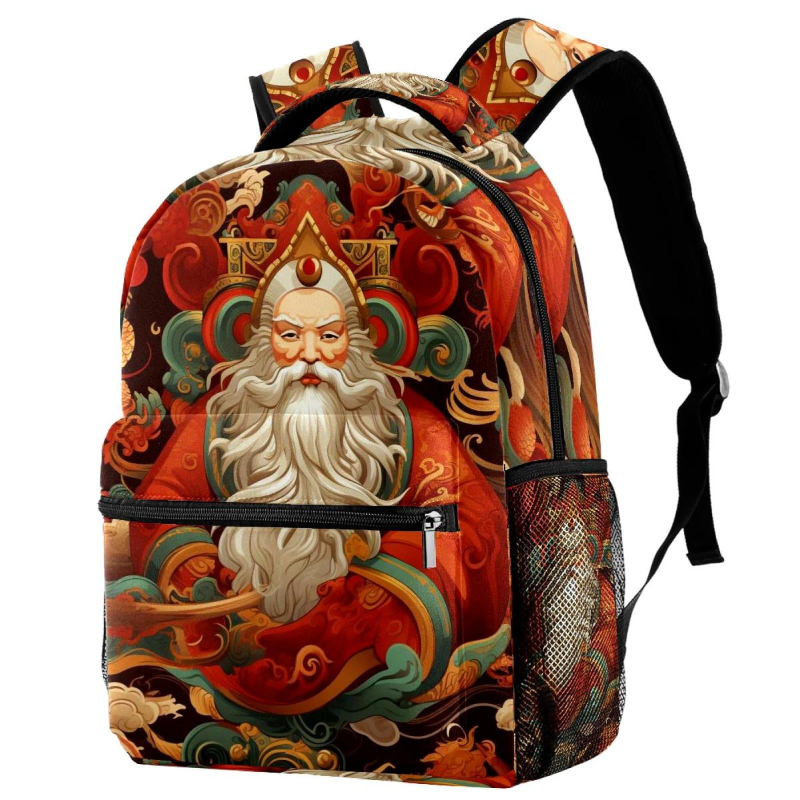 Lightweight Backpack Chinese God of Wealth School Bag Travel Laptop ...