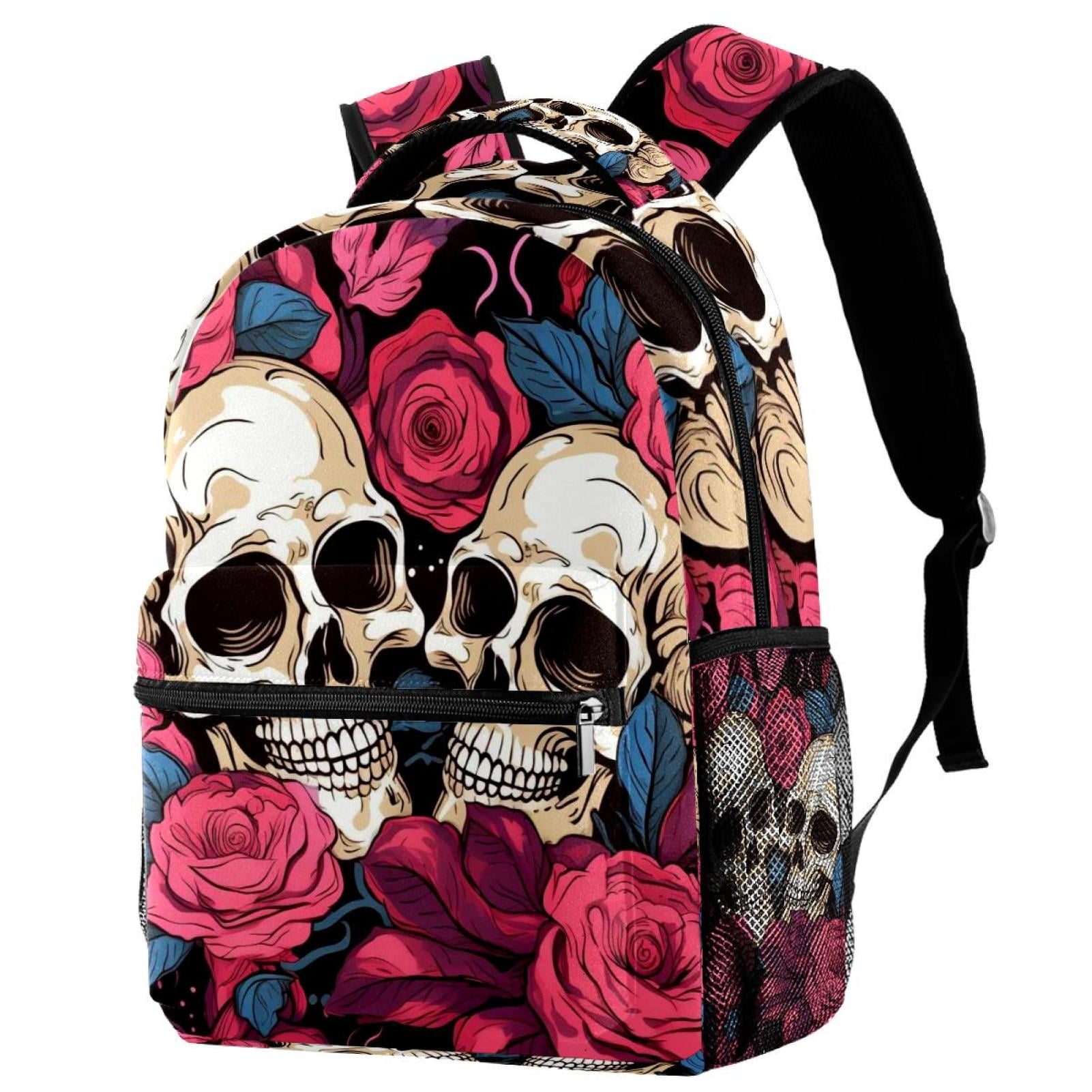Lightweight Backpack Couple Skulls School Bag Travel Laptop Daypack for ...