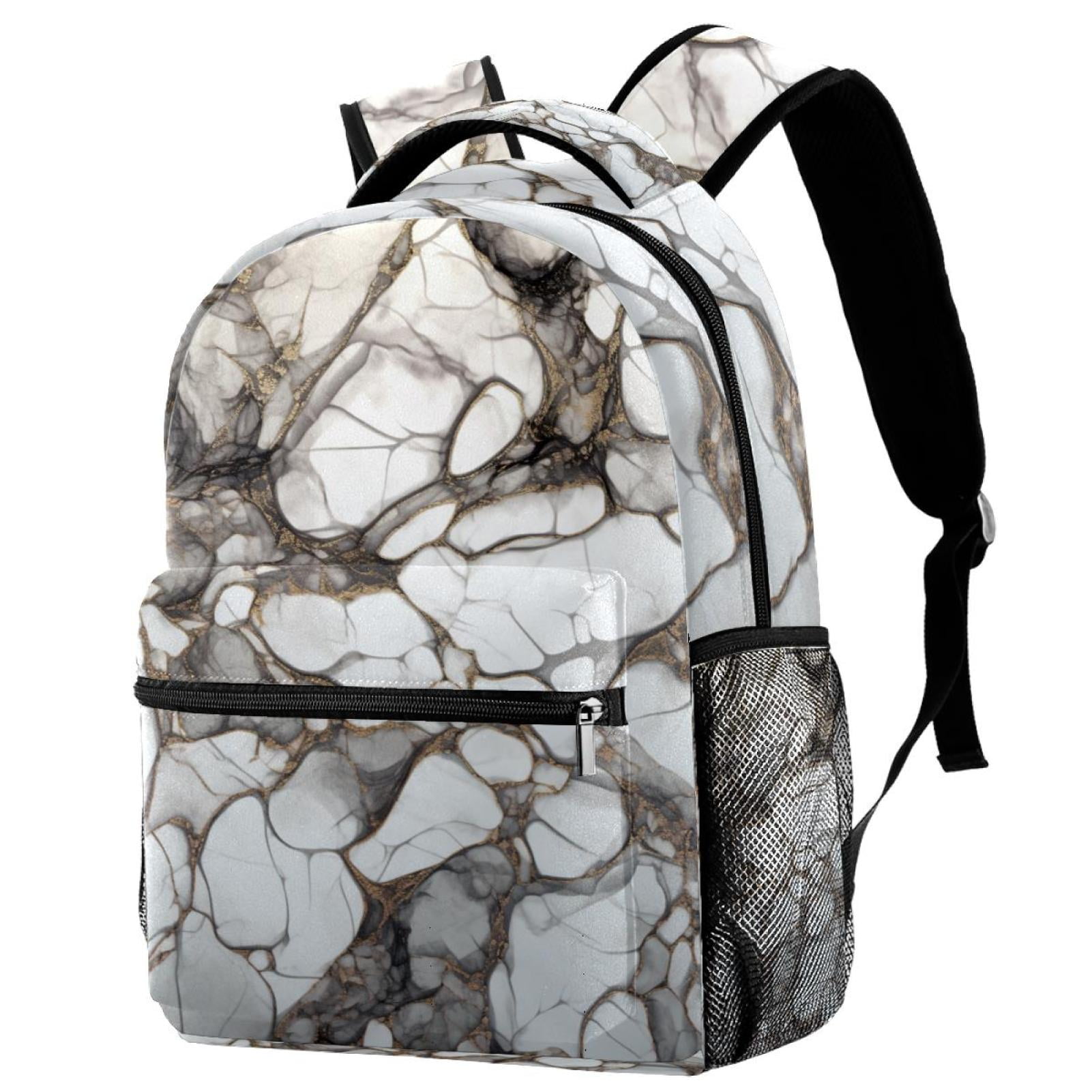 Lightweight Backpack Marble Texture School Bag Travel Laptop Daypack ...