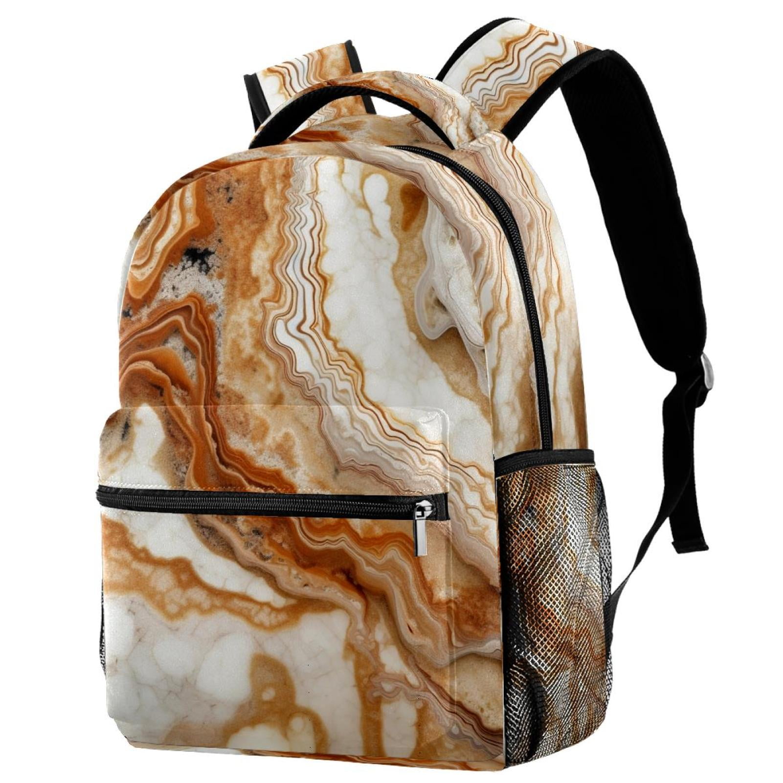 Lightweight Backpack Marble Texture School Bag Travel Laptop Daypack ...