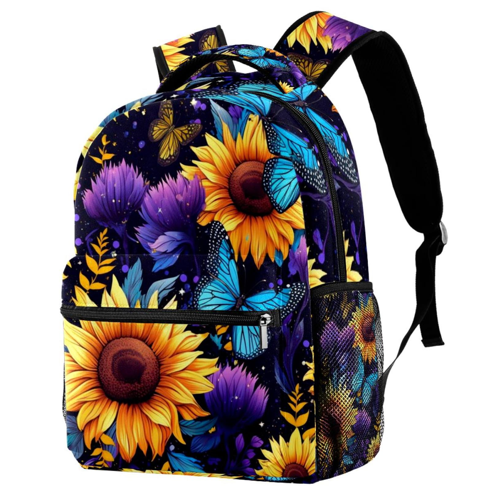 Lightweight Backpack Sunflower Butterfly School Bag Travel Laptop ...