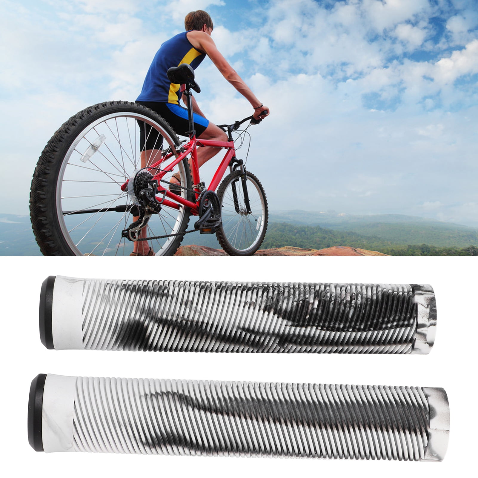 Lightweight Bicycle Handle Grips, Durable TPE Rubber, Ergonomic Design ...