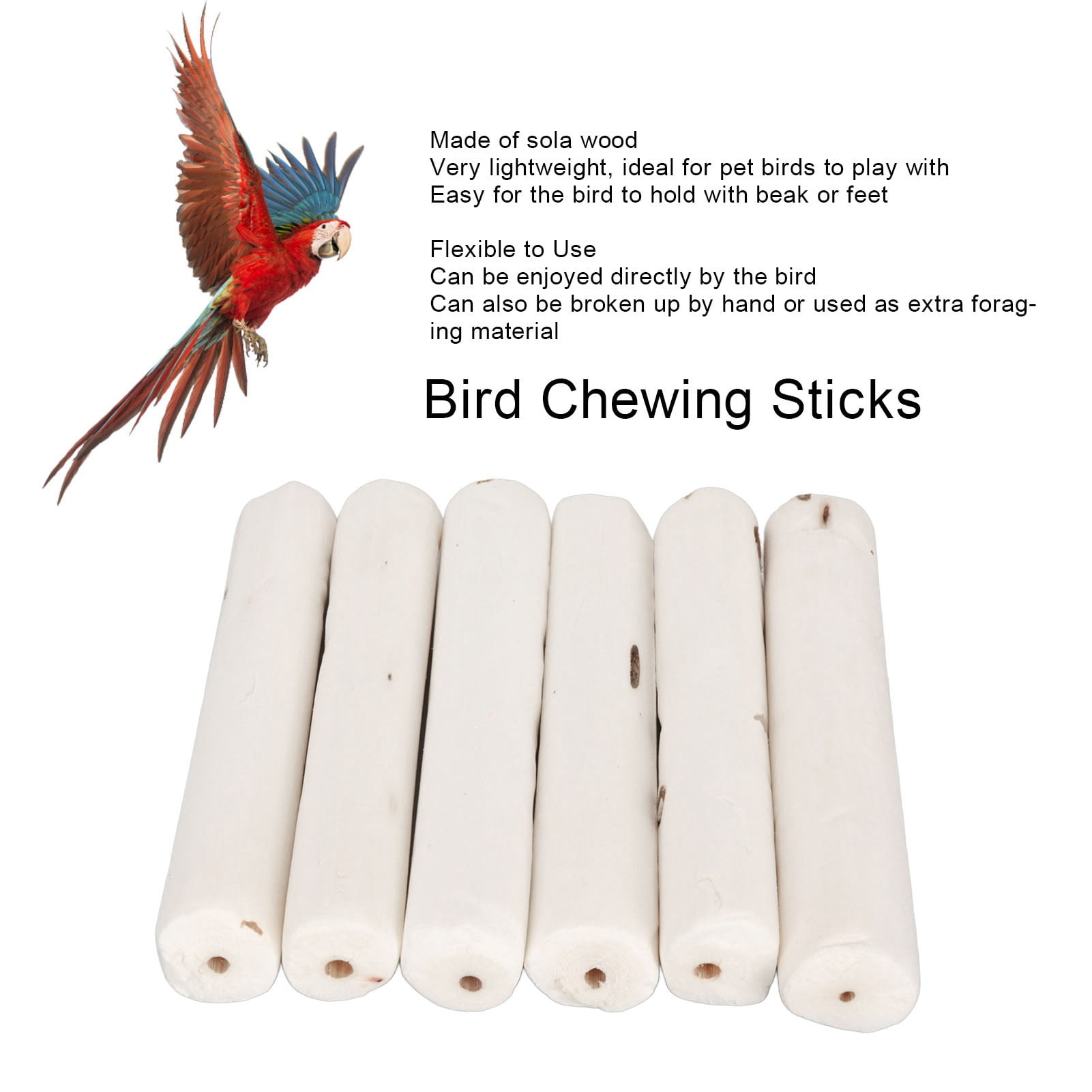 Lightweight Bird Chewing Sticks, Natural Wood Toy For Parrots ...