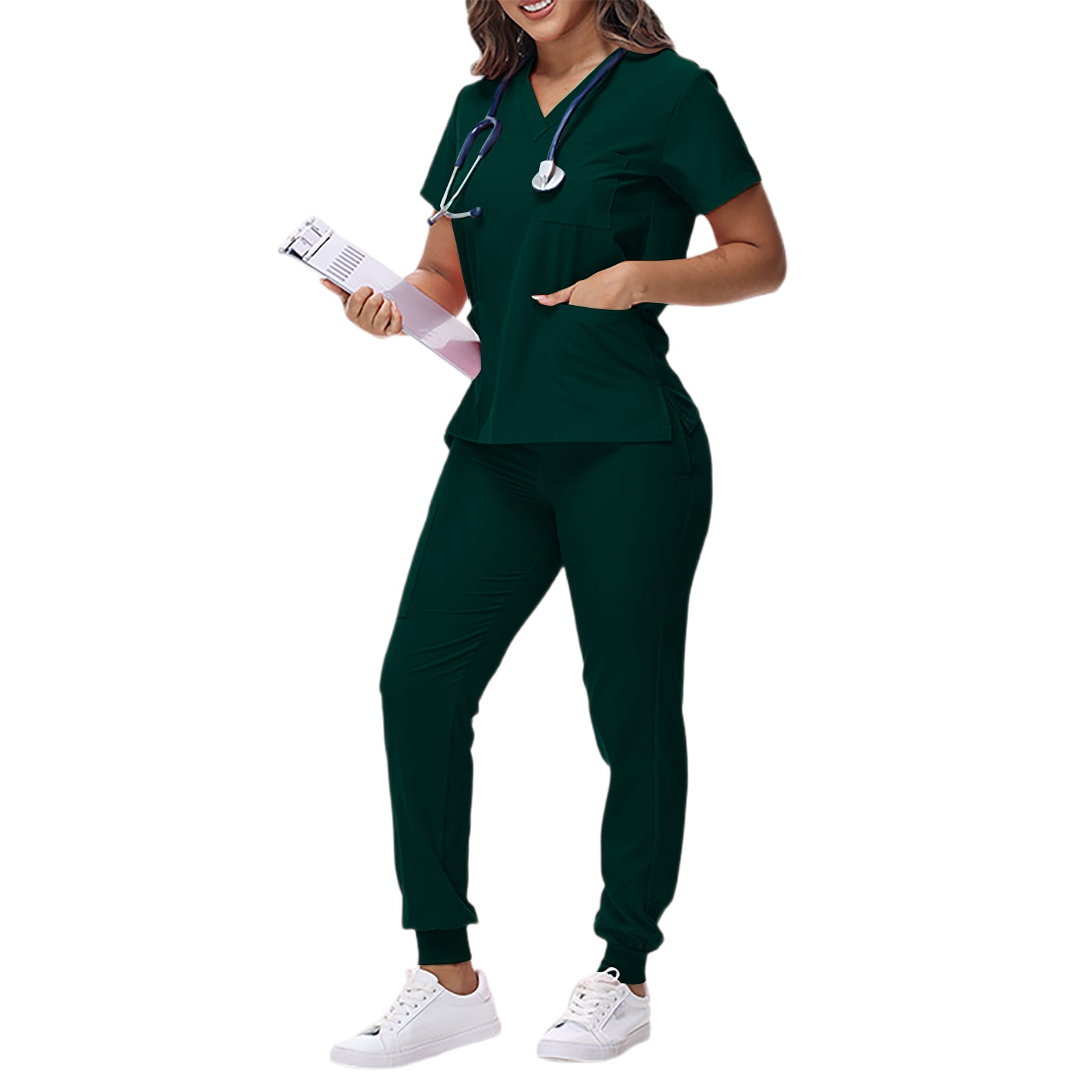 Lightweight Breathable Women's Nursing Scrubs Set - Medical Work ...