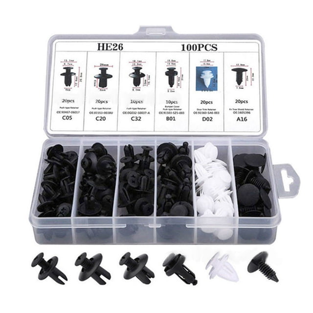 Lightweight Car Fasteners with 5PCS Screwdriver, 100PCS Pack Plastic ...
