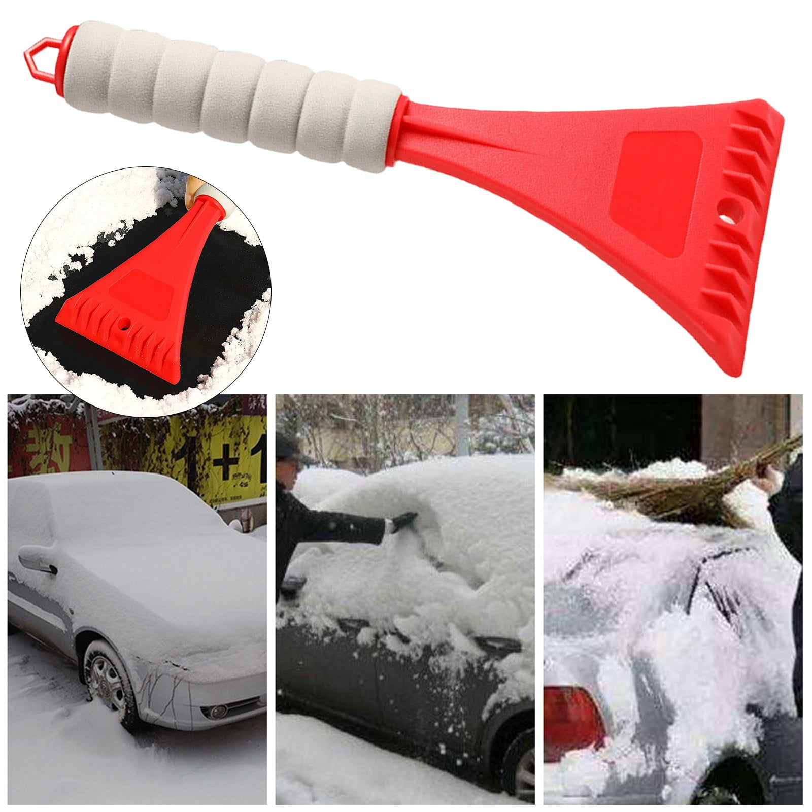 Lightweight Car Ice Scraper Snow Shovel for Windshield, ABS Handle with ...