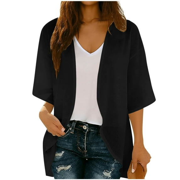 Lightweight Cardigans for Women Summer Fashion Beach Cover Ups 3/4 ...