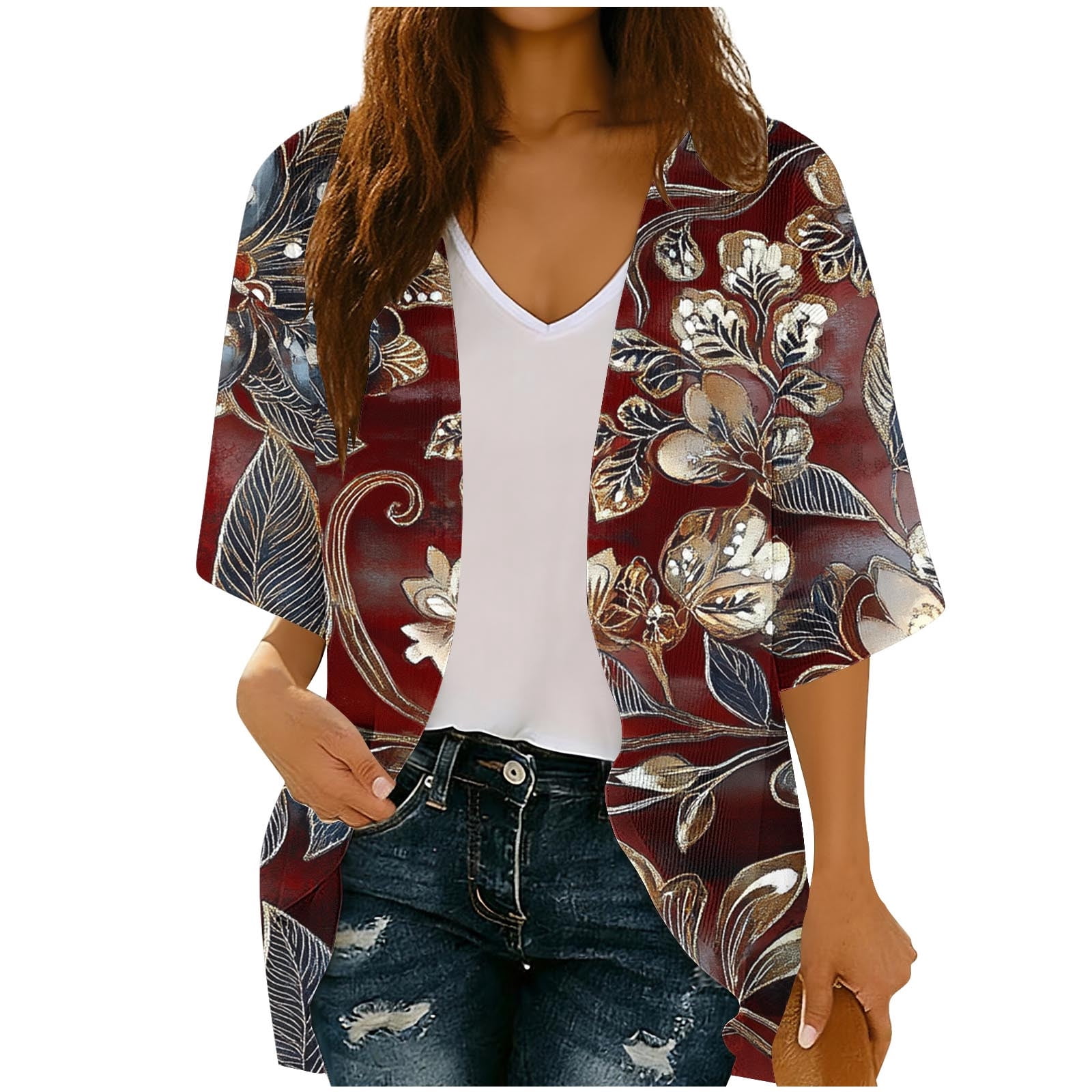 Lightweight Cardigans for Women Summer Fashion Beach Cover Ups 3/4 ...