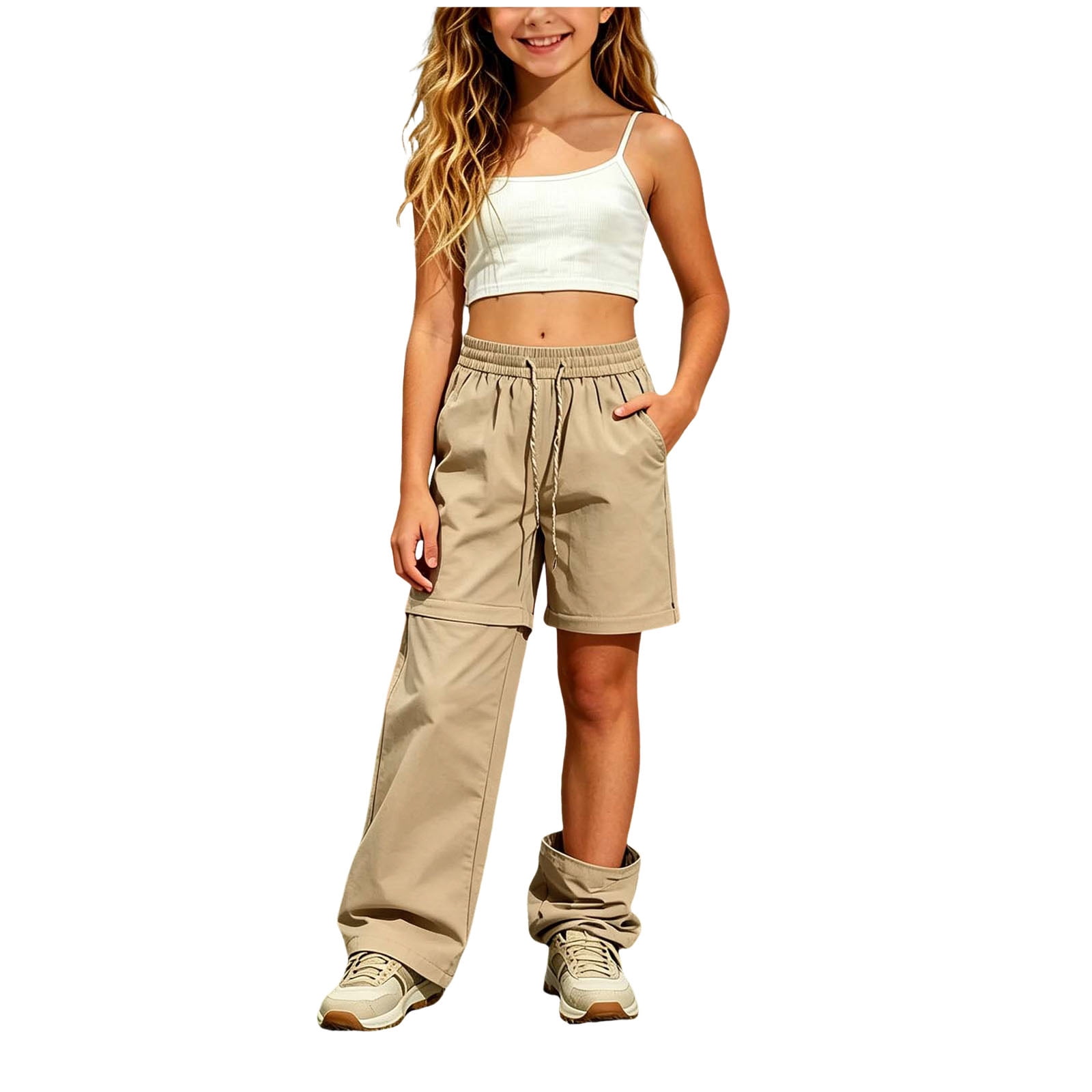 Lightweight Cargo Pants For Girls Waterproof Pants Detachable Leg Pants ...