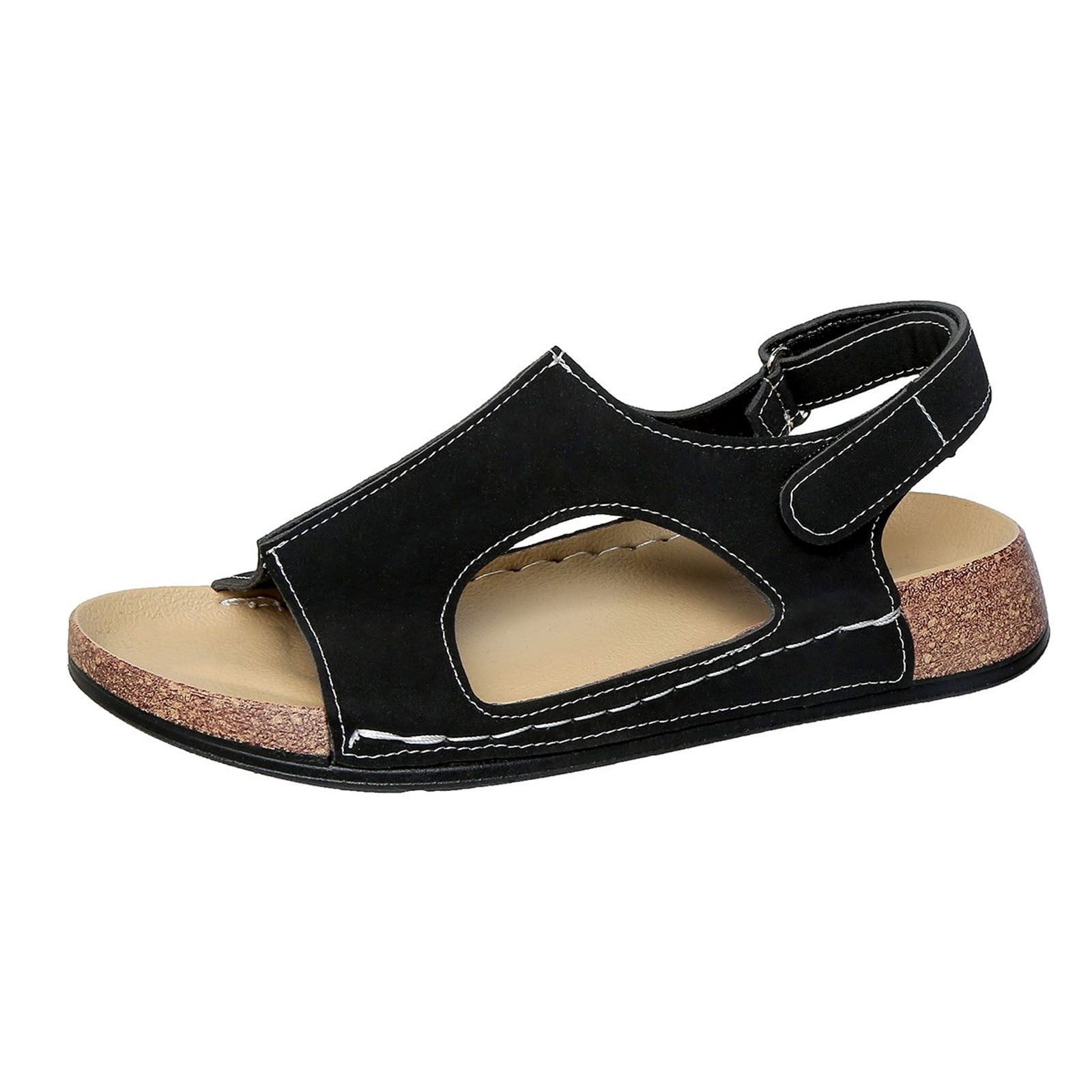 Lightweight Casual Flat Sandals for Women Adjustable Strap Easy Wear ...