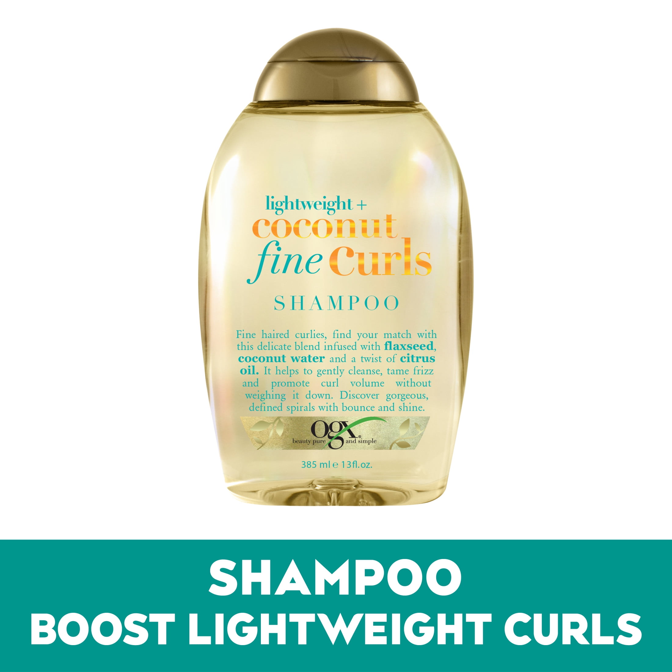 OGX Lightweight + Coconut Fine Curls Shampoo - Natural Moisturizing for ...